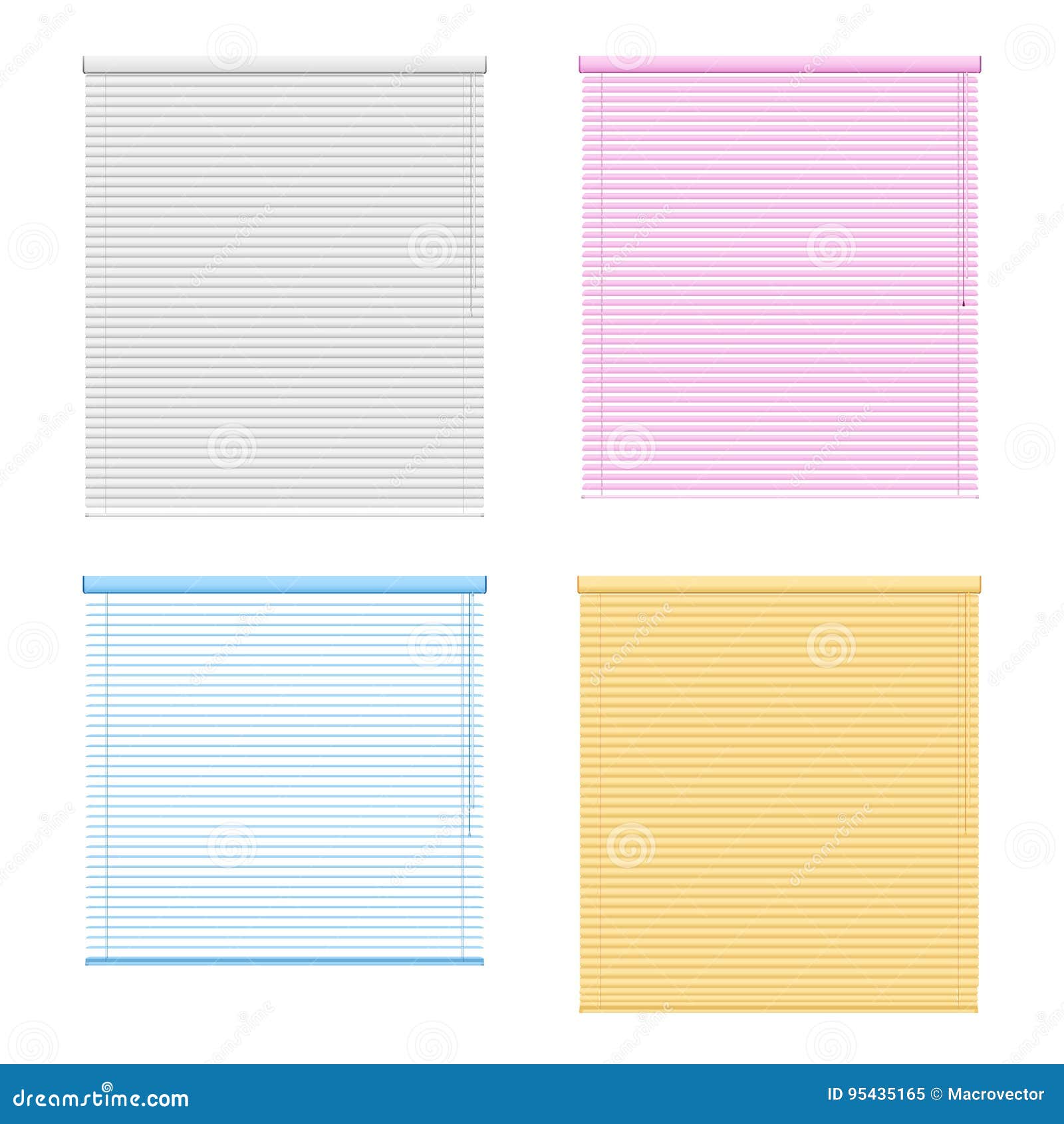 Four Colored Window Roller Shutters Set Stock Vector - Illustration of ...
