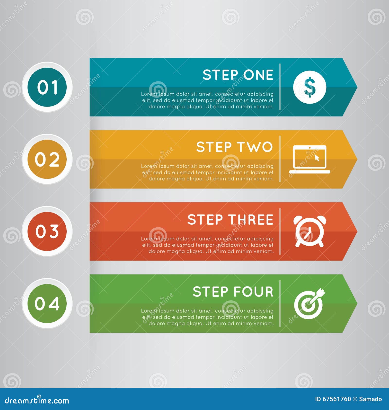 Four colorful banners stock vector. Illustration of symbol - 67561760