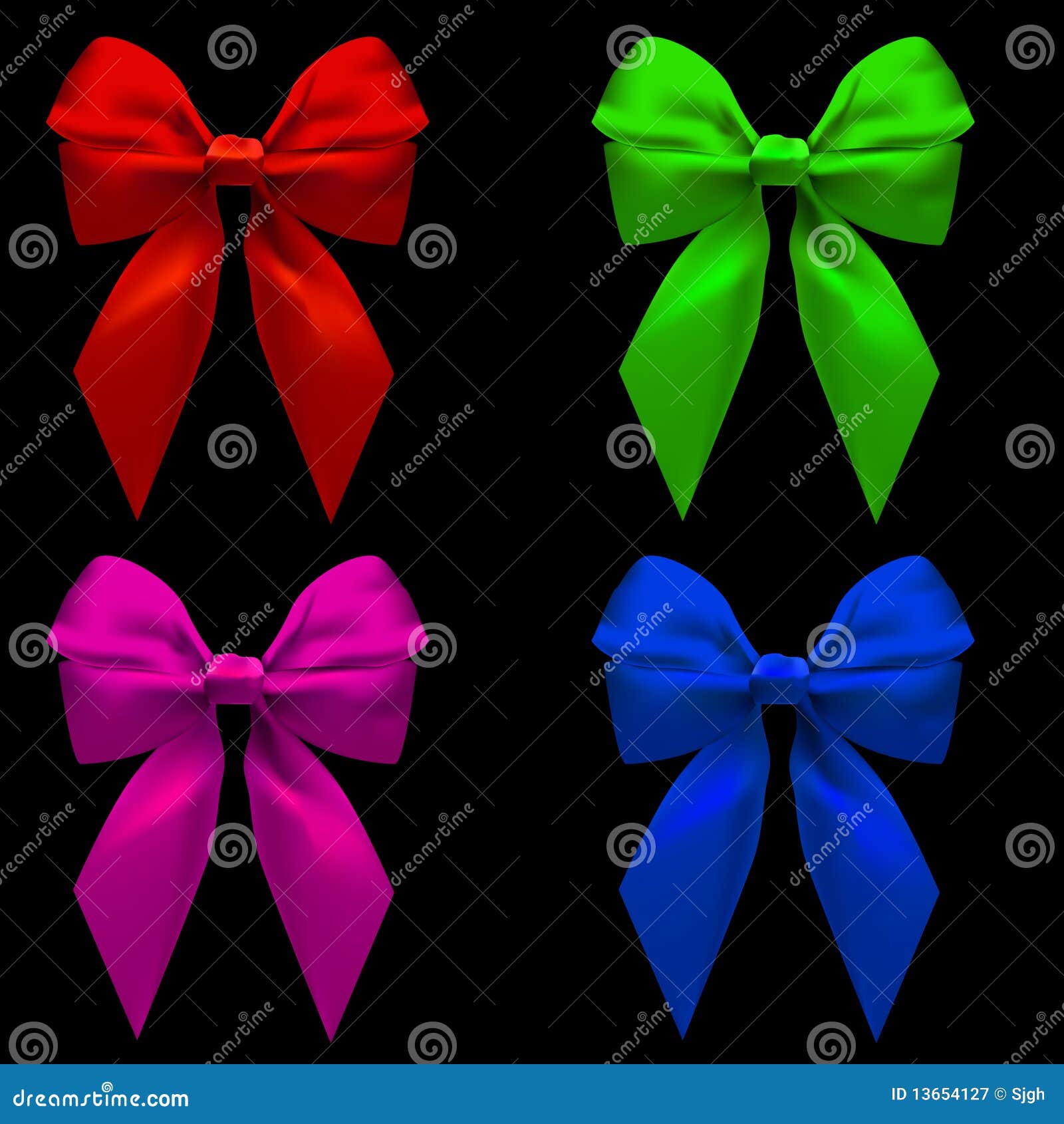 Four colorful bows stock vector. Illustration of decor - 13654127