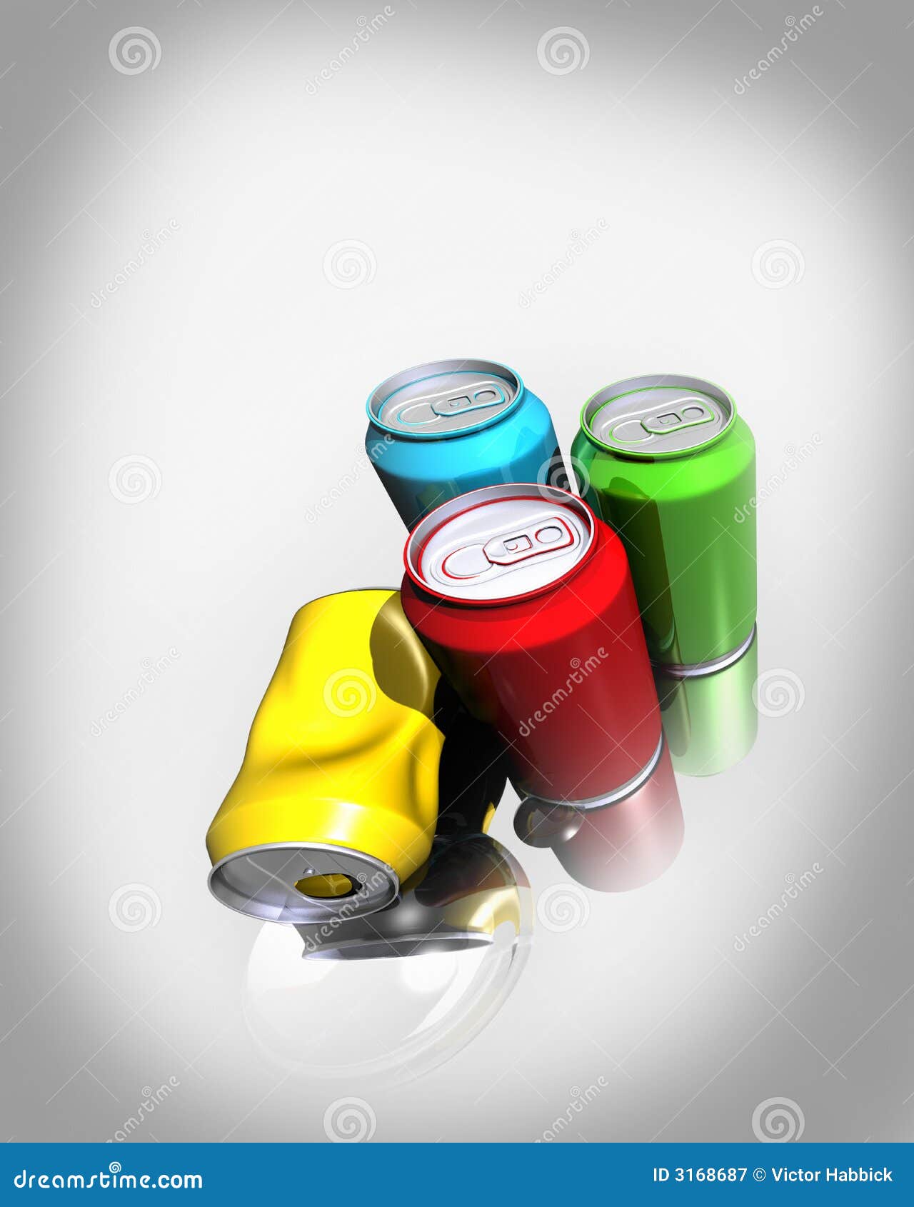 Four colorful drink cans stock illustration. Illustration of container ...