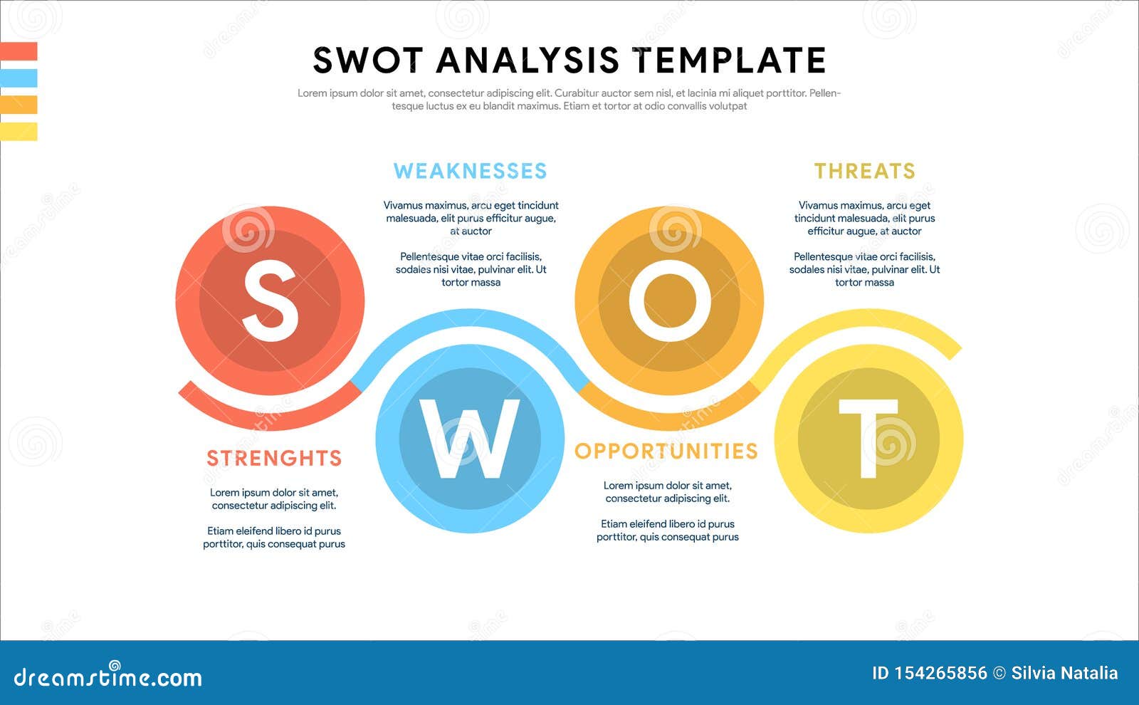 Four Colorful Elements with Text Inside Placed Around Circle. Concept ...