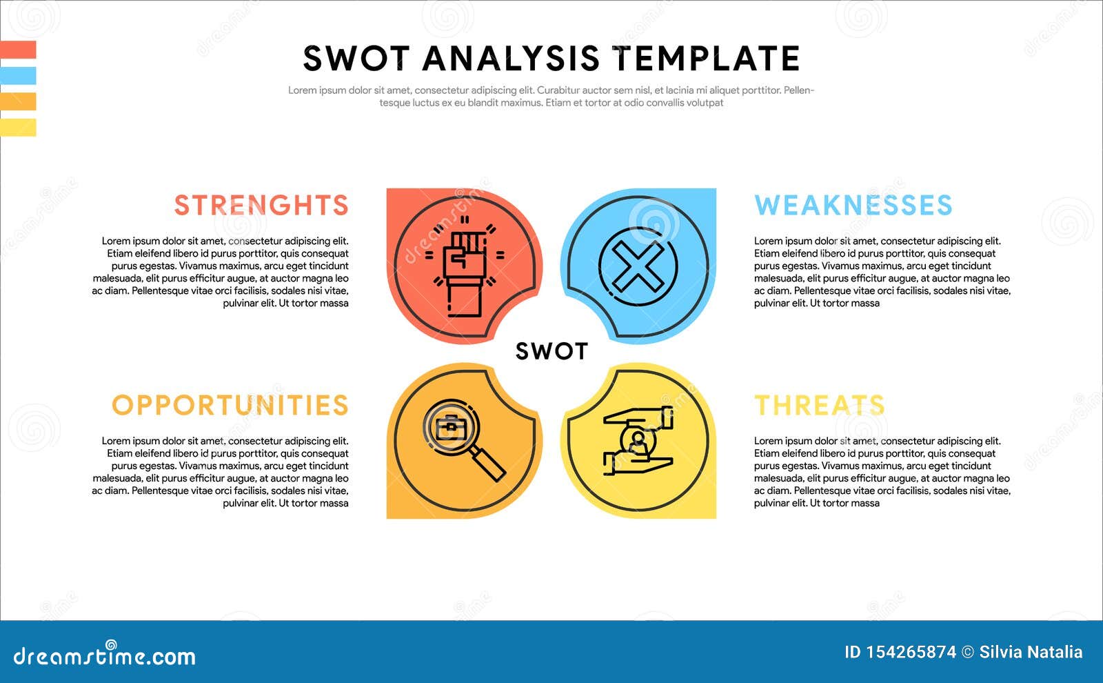 Four Colorful Elements with Text Inside Placed Around Circle. Concept ...