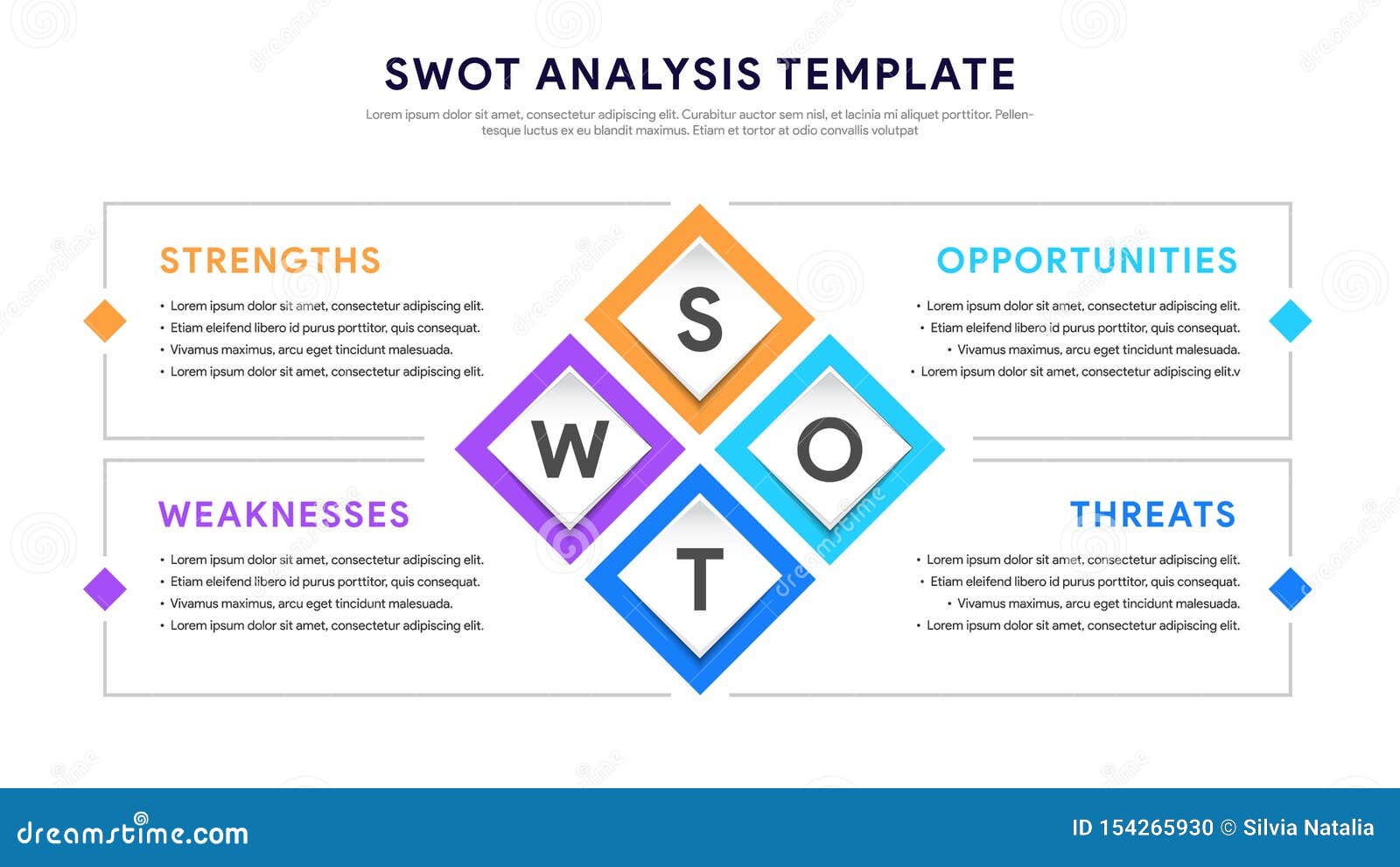 Four Colorful Elements with Text Inside Placed Around Rectangle ...