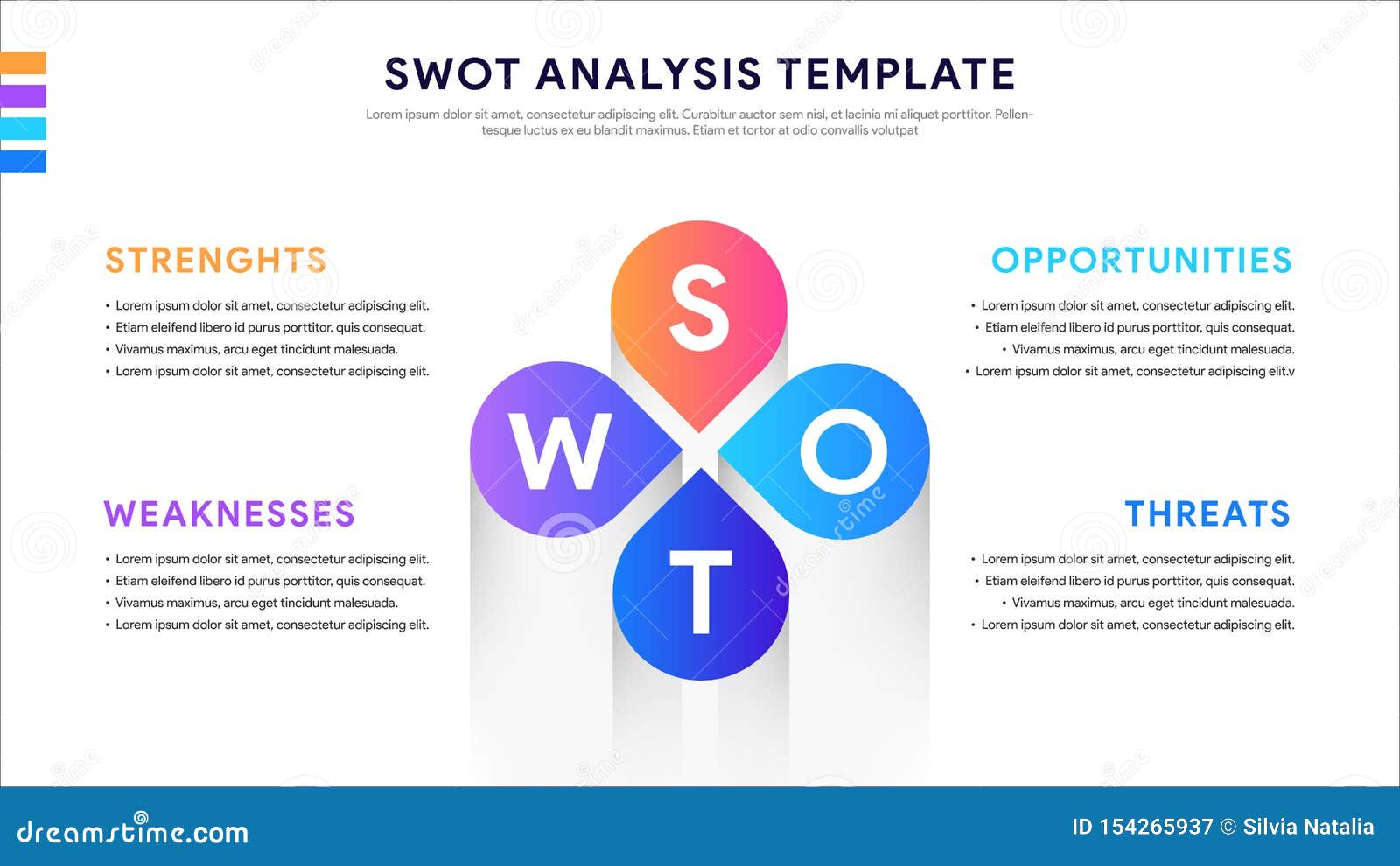 Four Colorful Elements with Text Inside Placed Around Rectangle ...