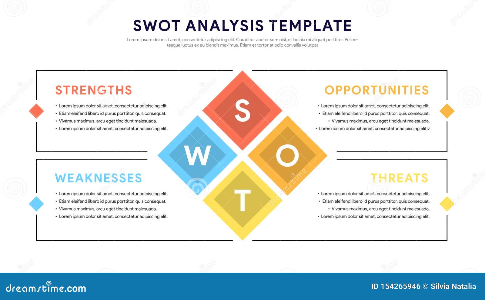 Four Colorful Elements with Text Inside Placed Around Rectangle ...