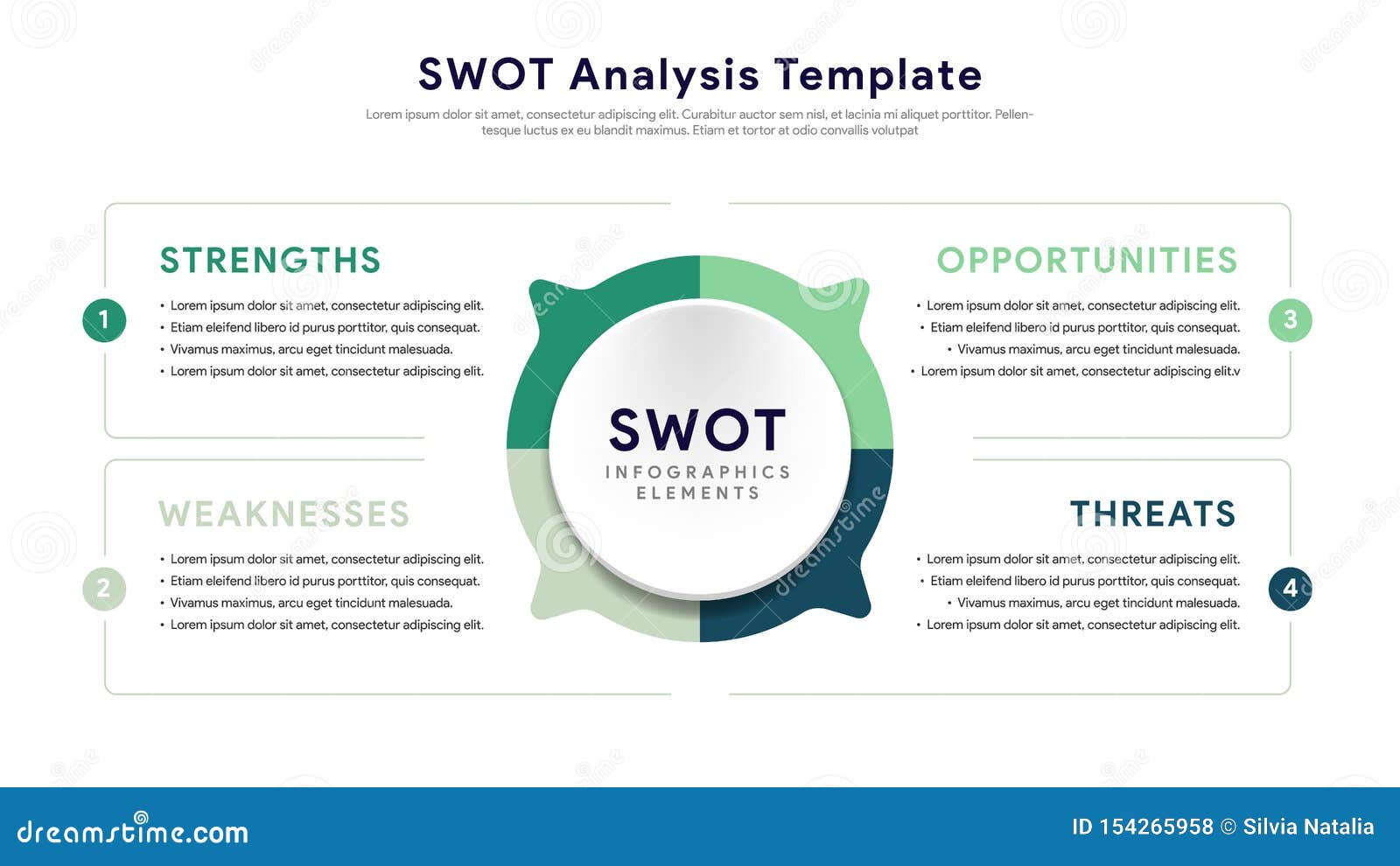 Four Colorful Elements with Text Inside Placed Around Rectangle ...