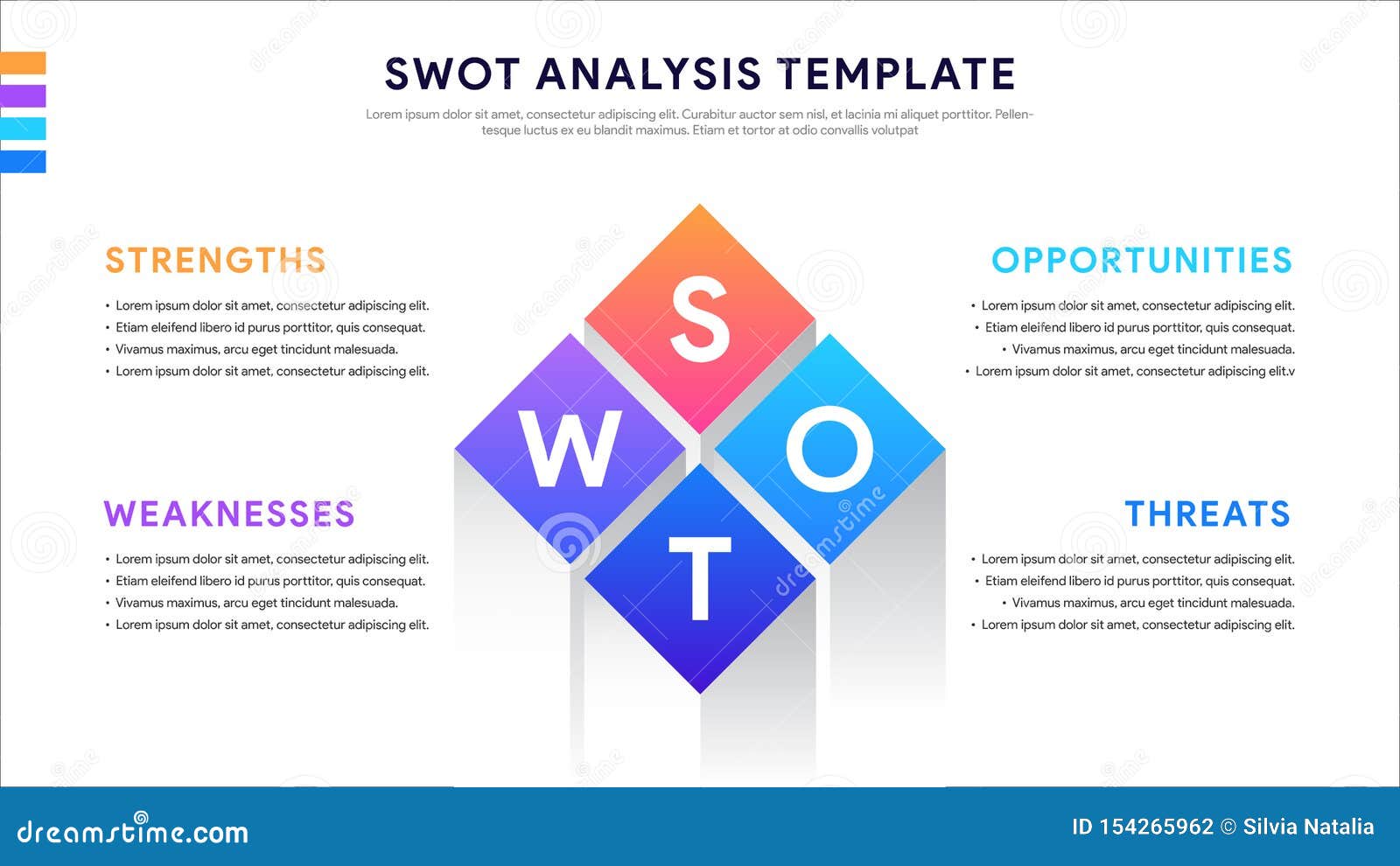 Four Colorful Elements with Text Inside Placed Around Rectangle ...