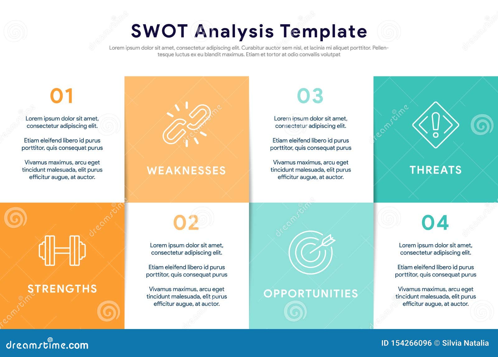 Four Colorful Elements with Text Placed Around Rectangle. Concept of ...