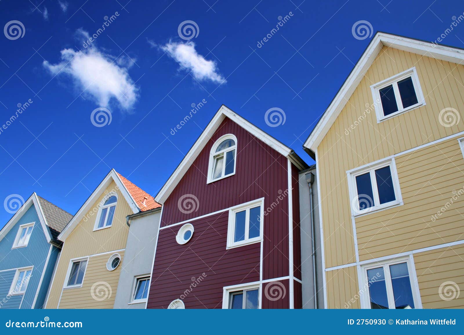 Four colorful houses stock photo. Image of blue, home - 2750930