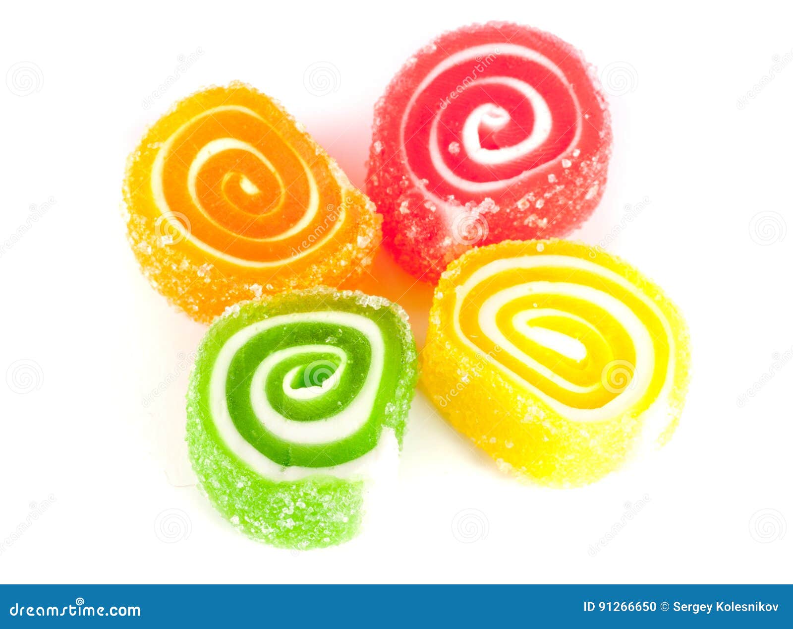 Four Colorful Jellies Isolated on White Background Stock Photo - Image ...