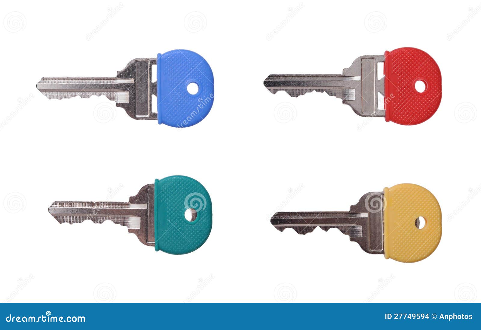 Four colorful keys stock photo. Image of four, collection - 27749594