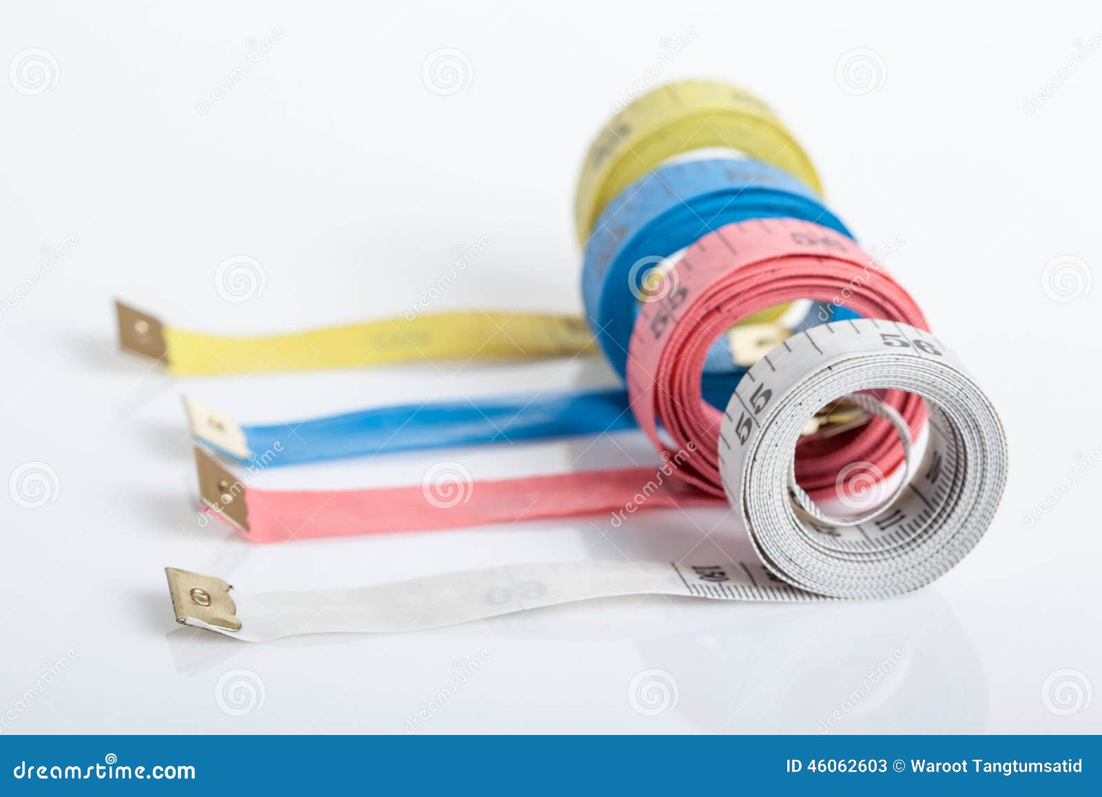 Four Colorful Measuring Tapes Stock Image - Image of waist, health ...