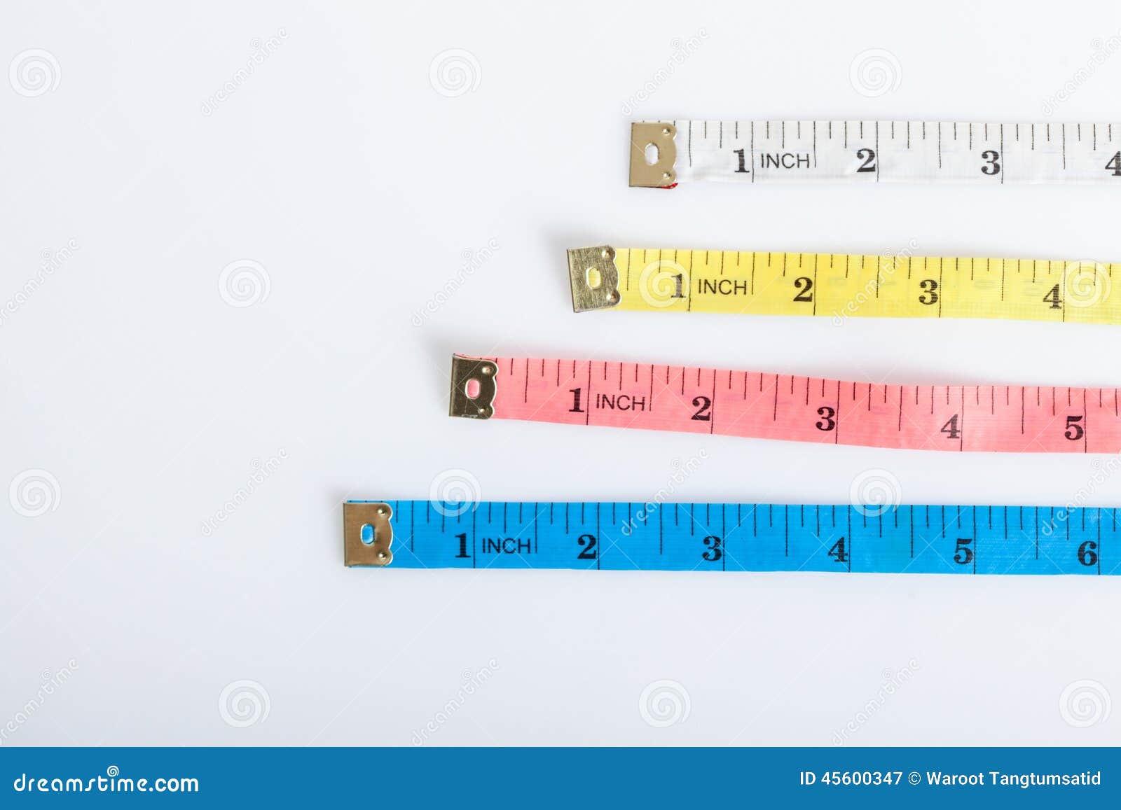 Four Colorful Measuring Tapes Stock Image - Image of blue, waist: 45600347