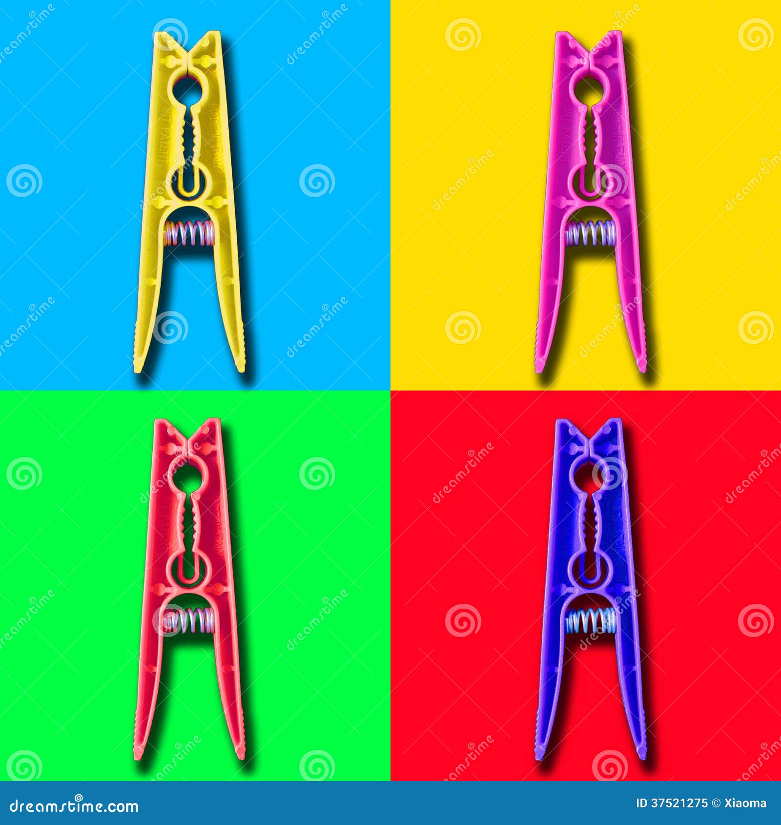 Four Colorful Psycho Clothespin Stock Illustration - Illustration of ...