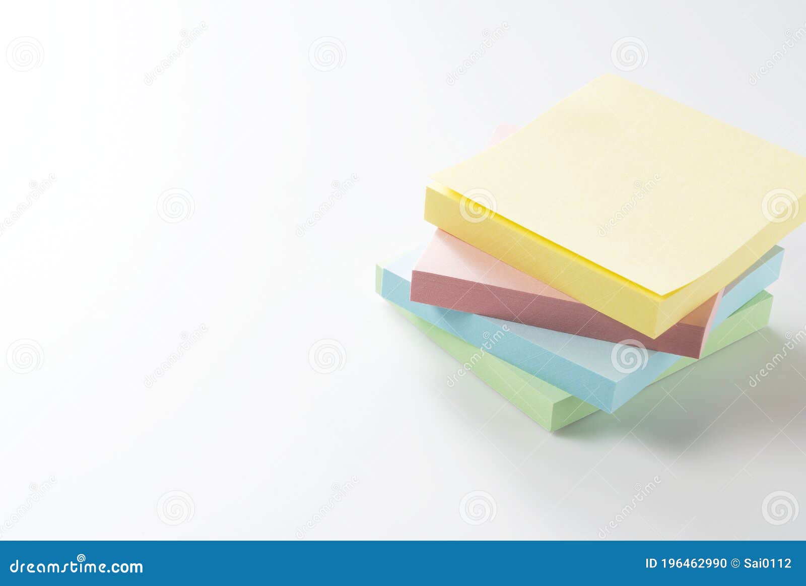 Four Colorful Sticky Notes on a White Background Stock Photo - Image of ...