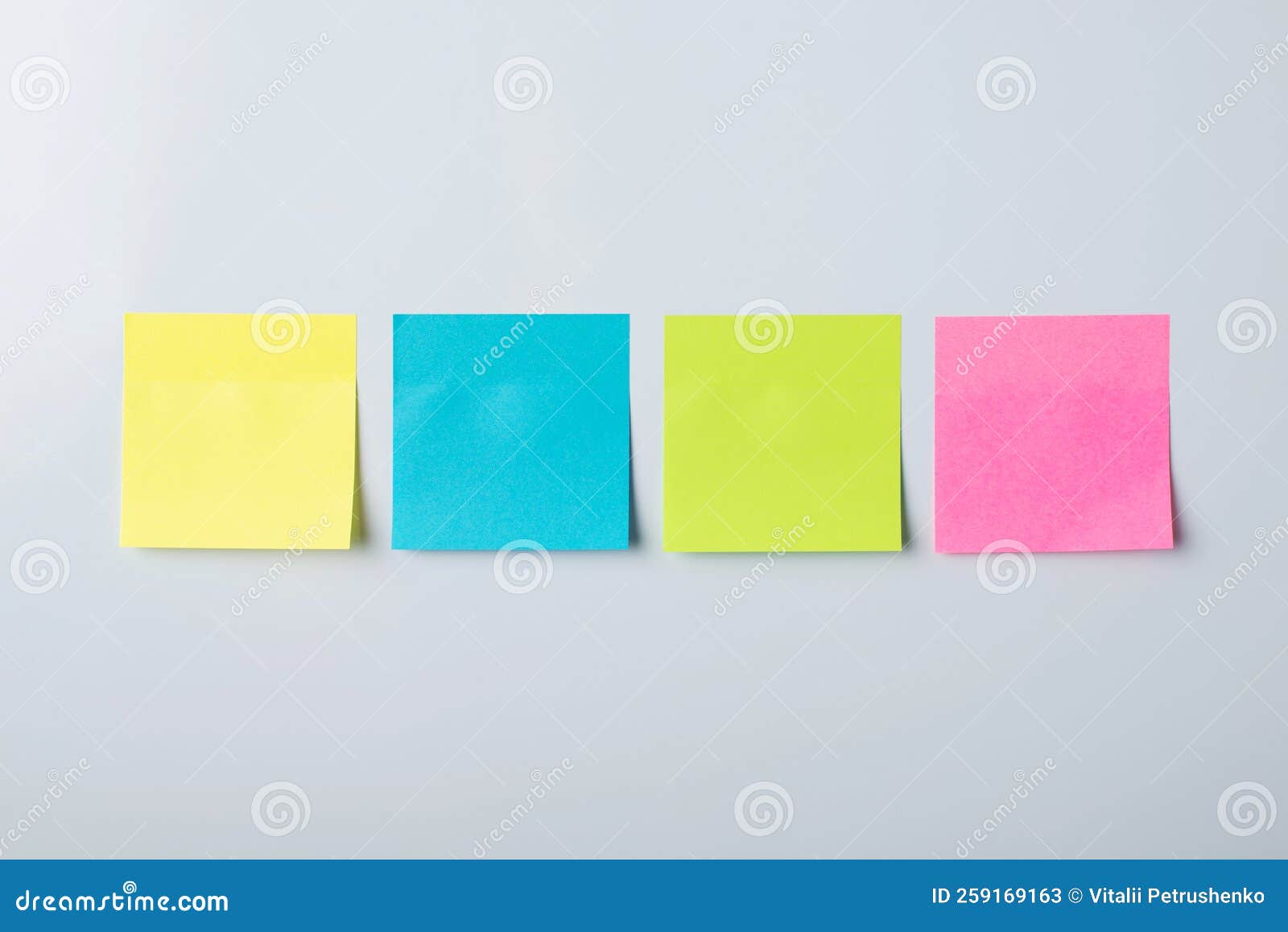 Four colorful sticky notes stock image. Image of design - 259169163