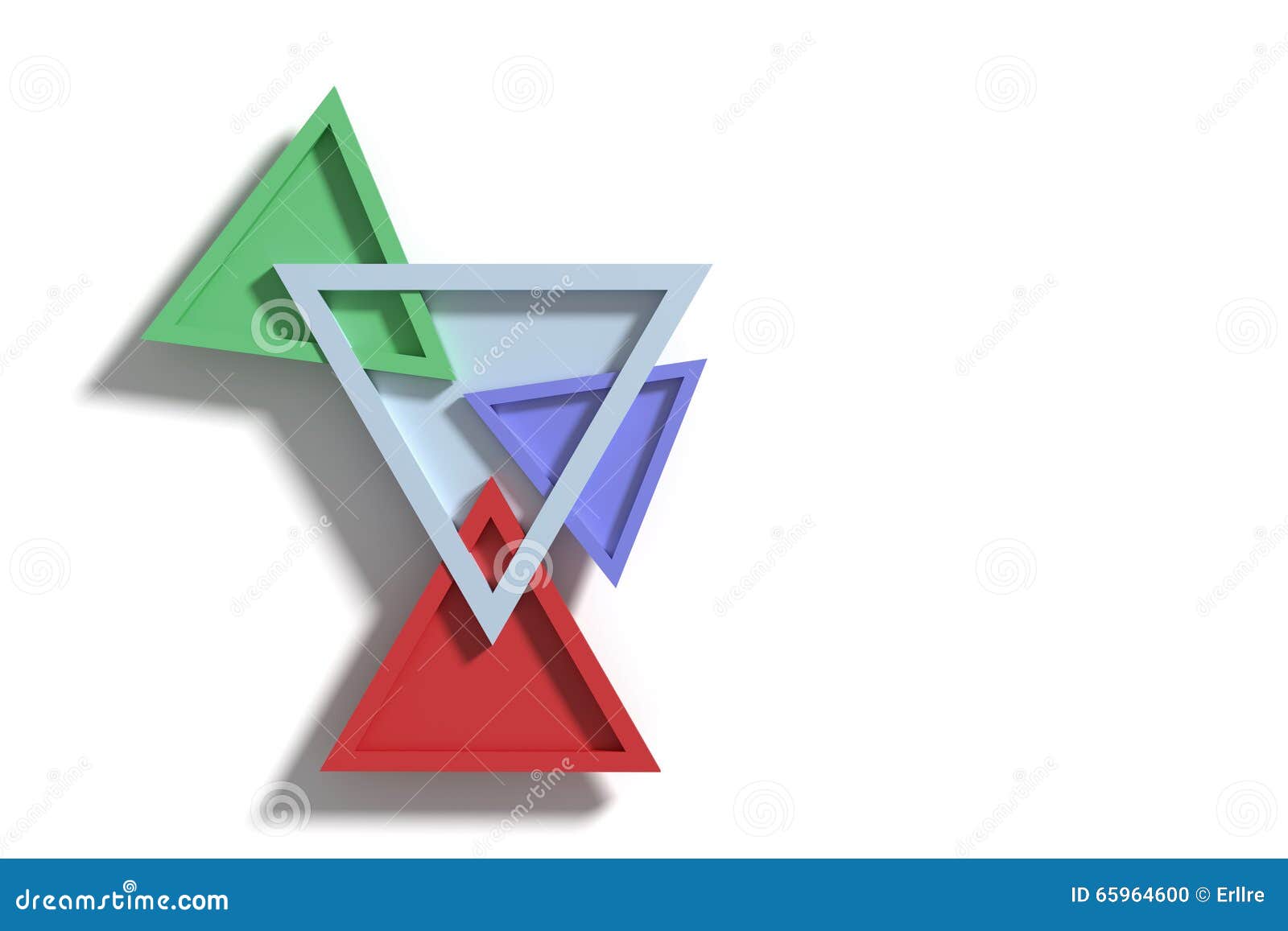 Four Colorful Three-dimensional Triangles Crossing Each Other Stock ...