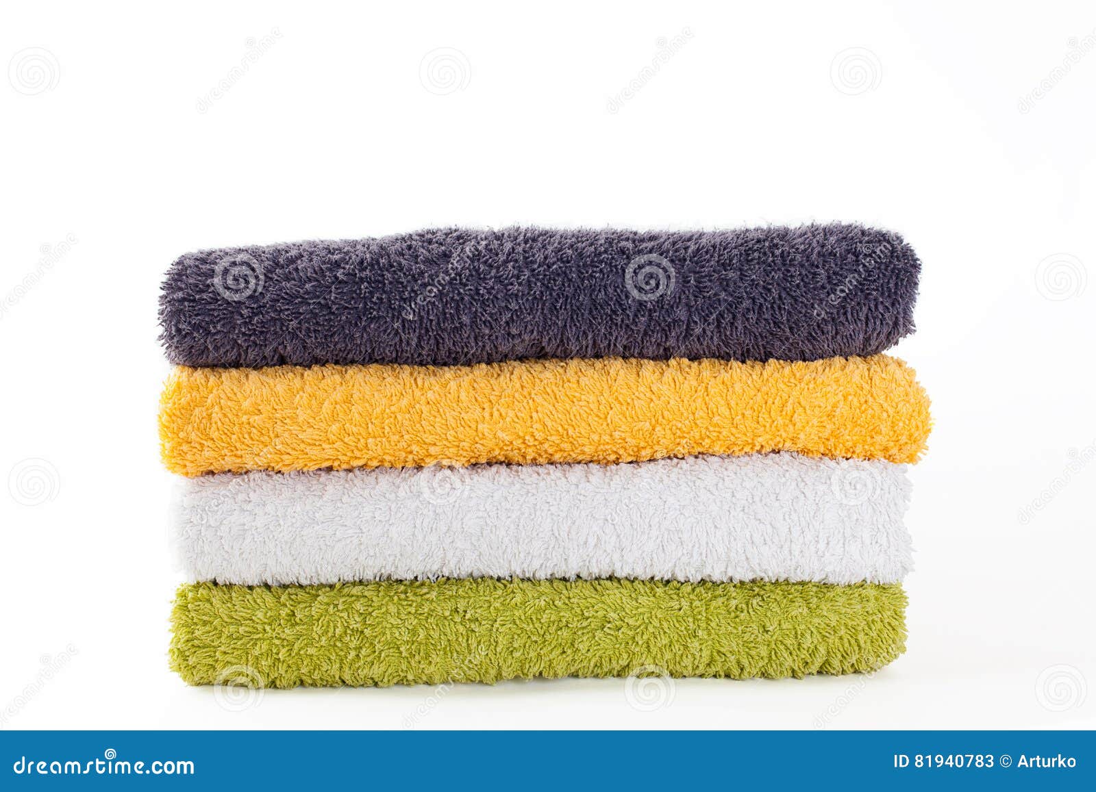 Four colorful towels stock image. Image of object, background - 81940783