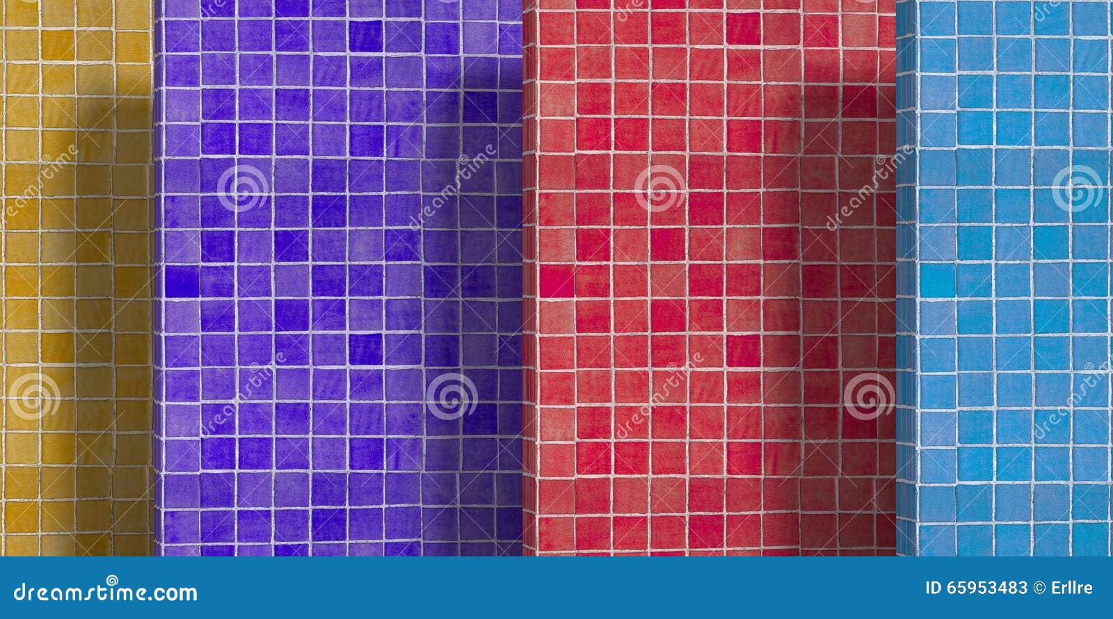 Four Colorful Walls Made of Ceramic Glazed Tile Stock Illustration ...