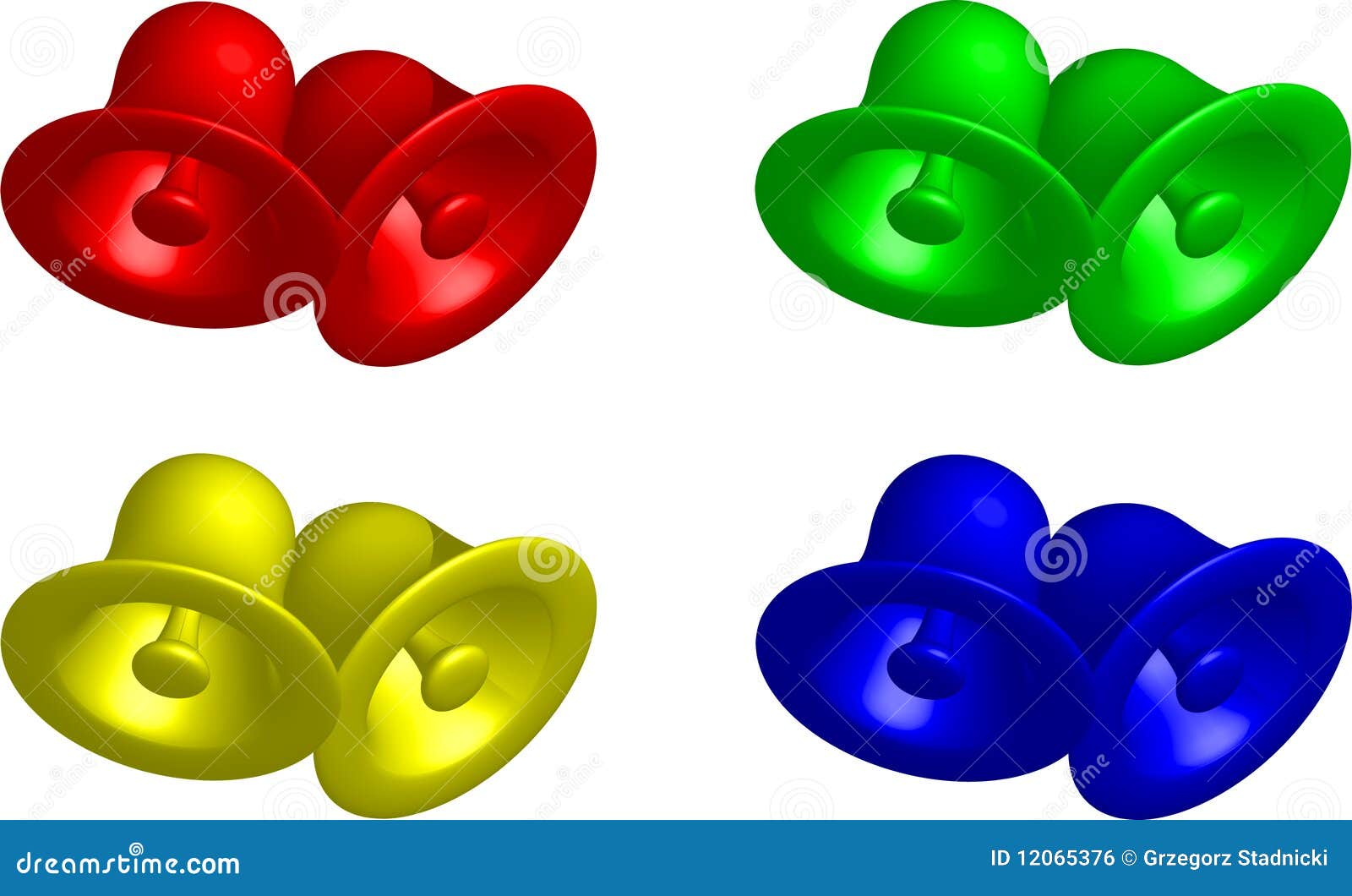 Four colors of bells stock vector. Illustration of xmas - 12065376