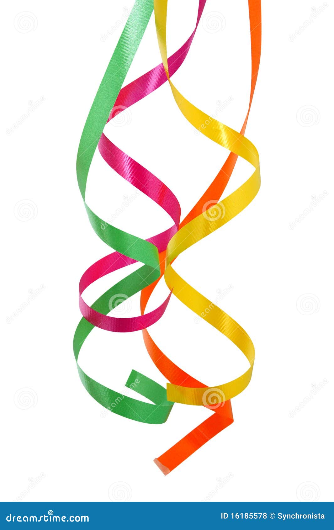 Four Colors of Curled Ribbon Stock Photo - Image of streamers, pink ...