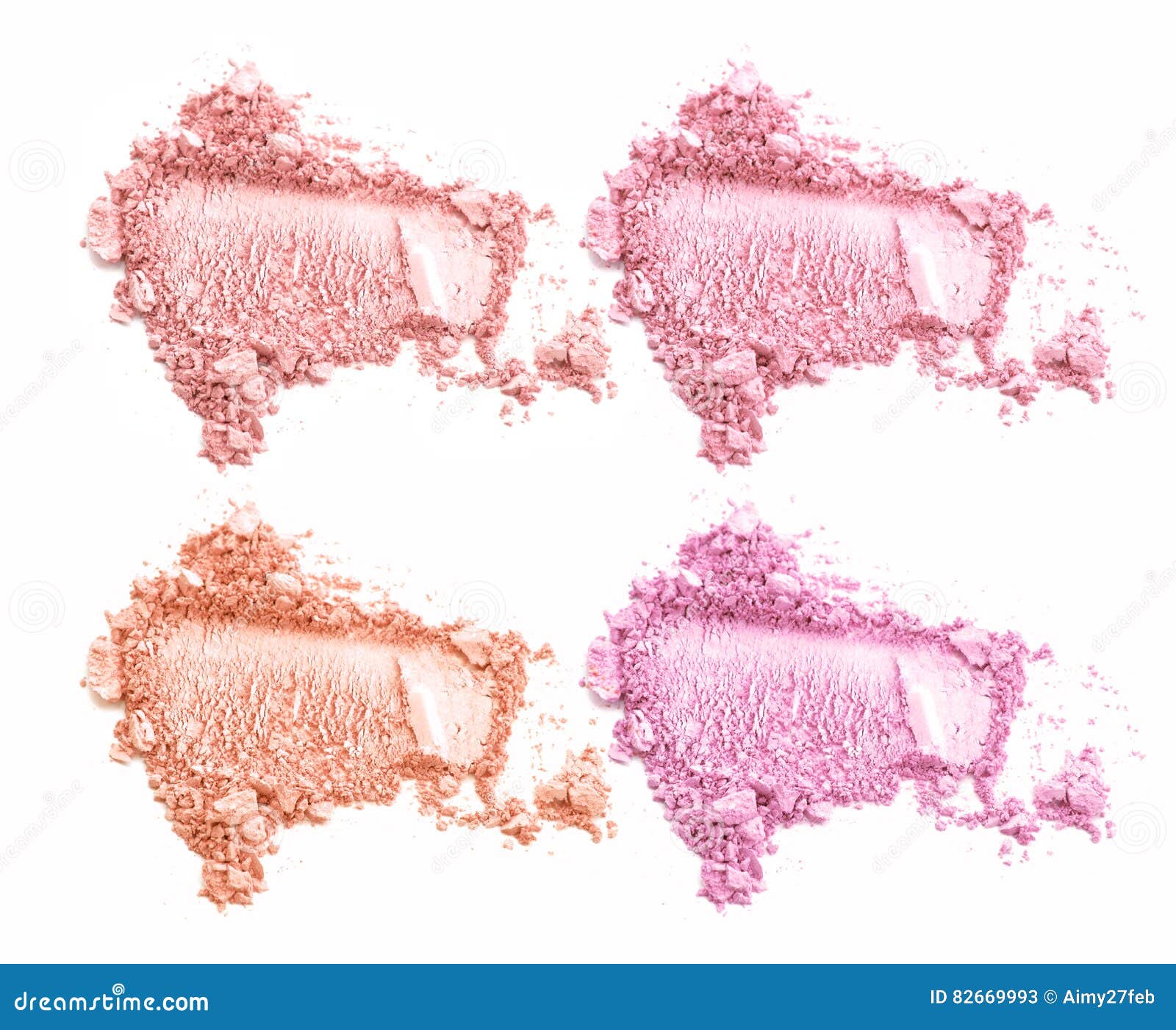 Four Colors of Eye Shadow Isolated on White Background. Stock Image ...