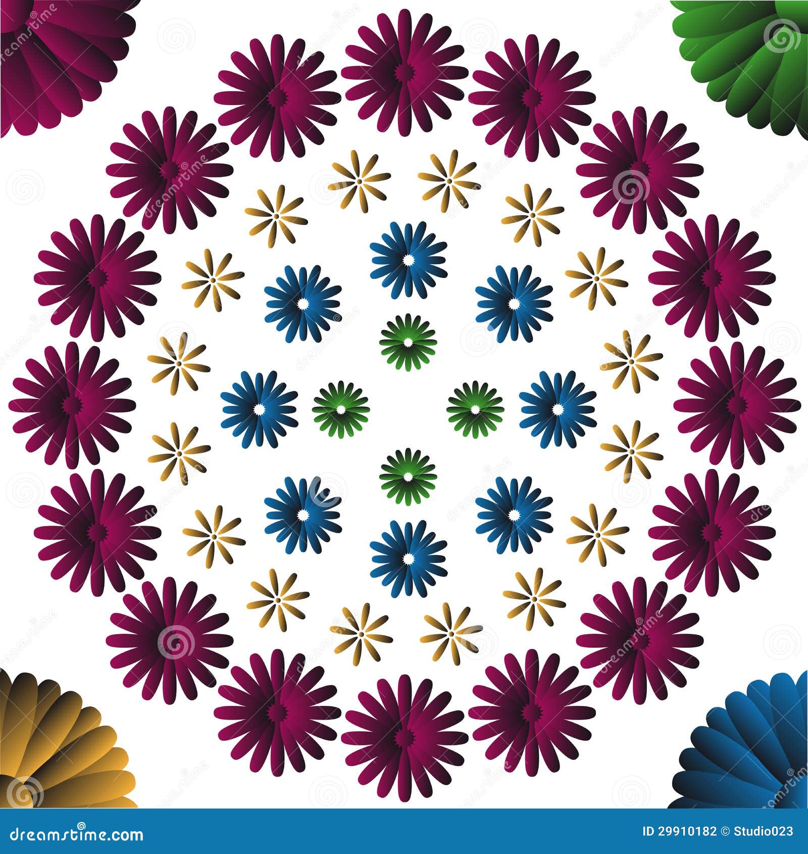 Four colors flowers stock vector. Illustration of warhol - 29910182