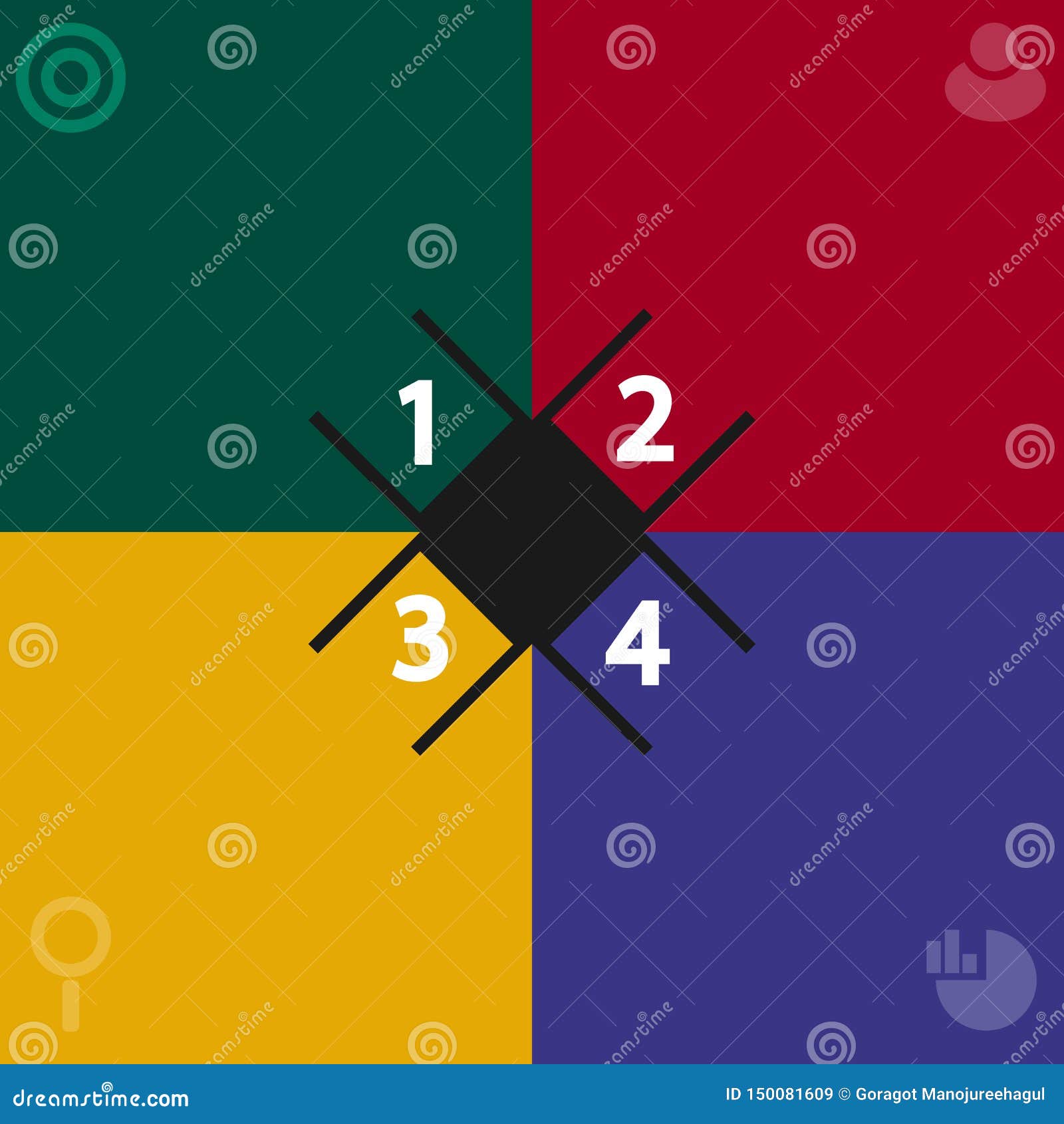 Four Colors Quadrant Template Vector Stock Vector - Illustration of ...