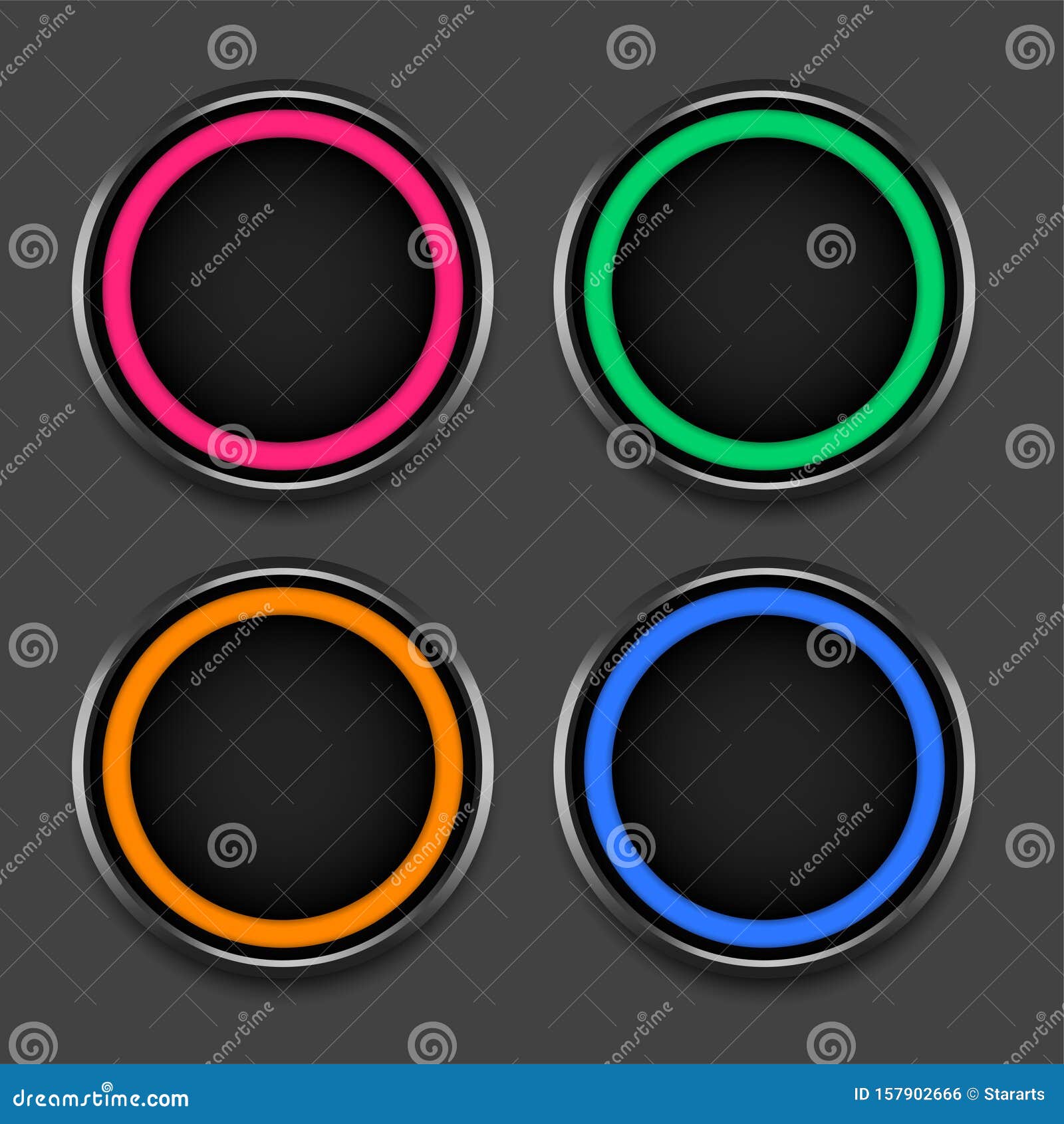 Four Colors Shiny Frames or Buttons Set Stock Vector - Illustration of ... Four Colors Shiny Frames or Buttons Set Stock Vector - Illustration of ...
