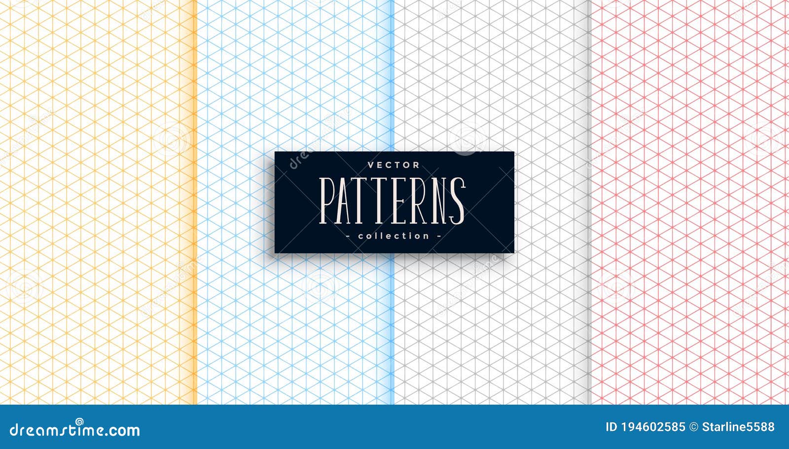Four Colors Small Triangle Shapes Patterns Set Stock Vector ...