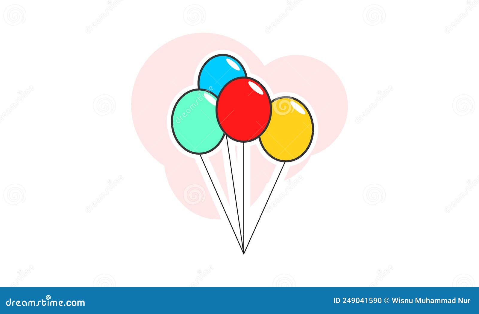 Four Colour Balloon Vector Design Stock Vector - Illustration of round ...