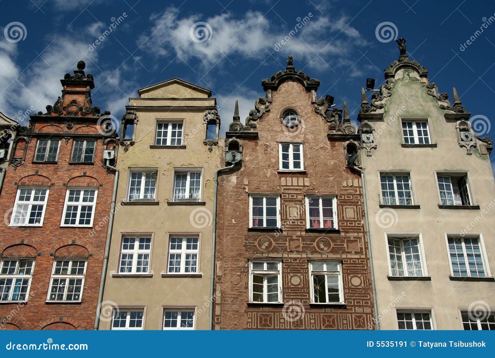 Four Colourful Houses in Gdansk Stock Image - Image of poland, tourist ...