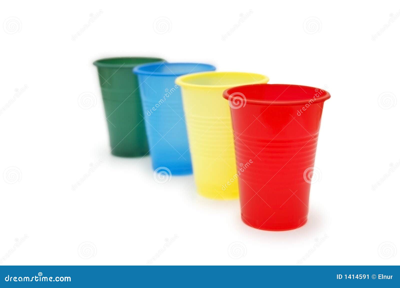 Four Colourful Plastic Cups Stock Image - Image of isolated, beverage ...