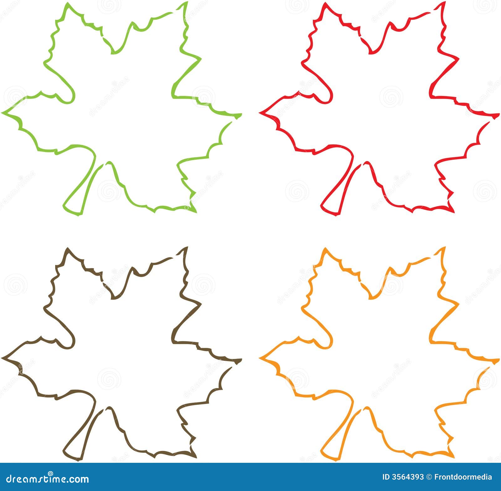 Four Colours of Leaves stock vector. Illustration of leaves - 3564393