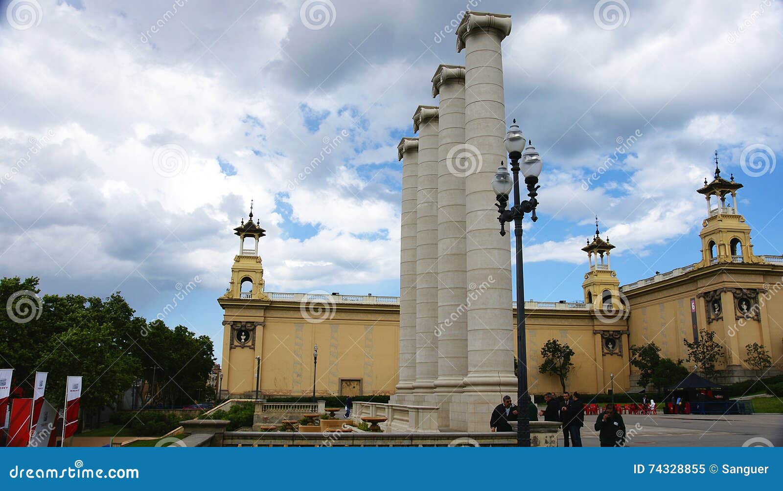 Four Columns As a Symbol of the Four Catalan Bars Editorial Image ...