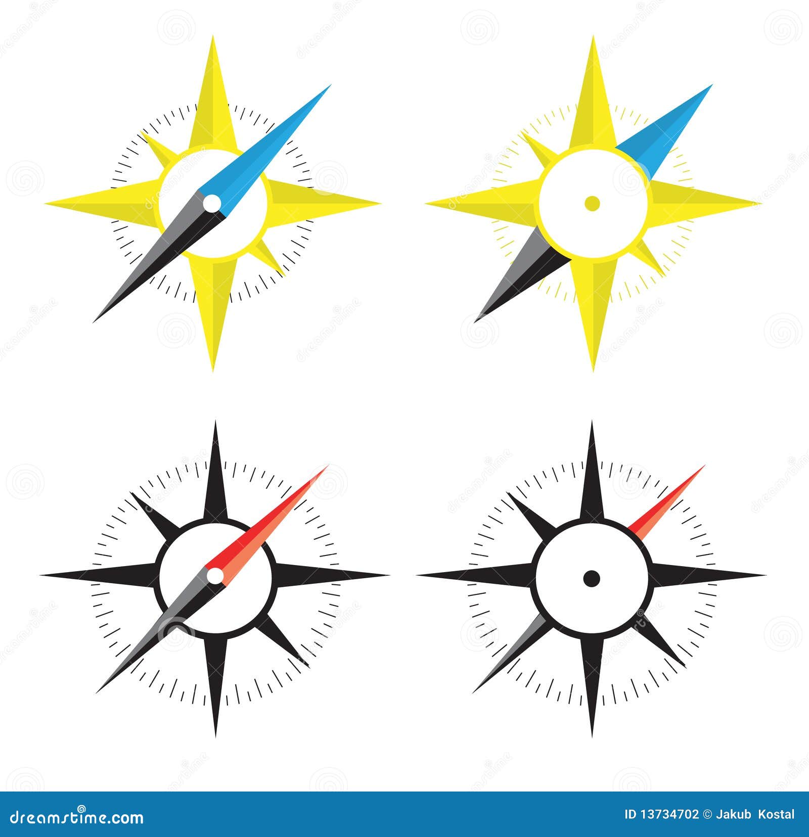 Four Compass Rose Cards Royalty-Free Stock Photography | CartoonDealer ...