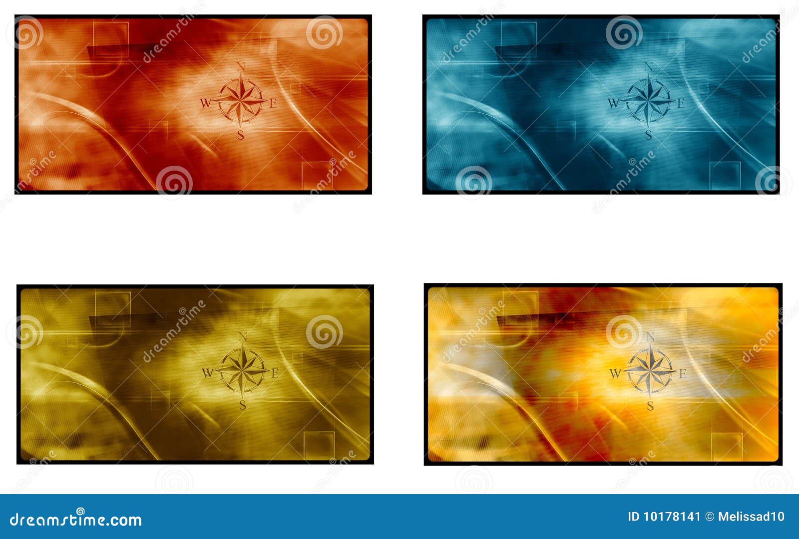 Four Compass Rose Cards Royalty-Free Stock Photography | CartoonDealer ...