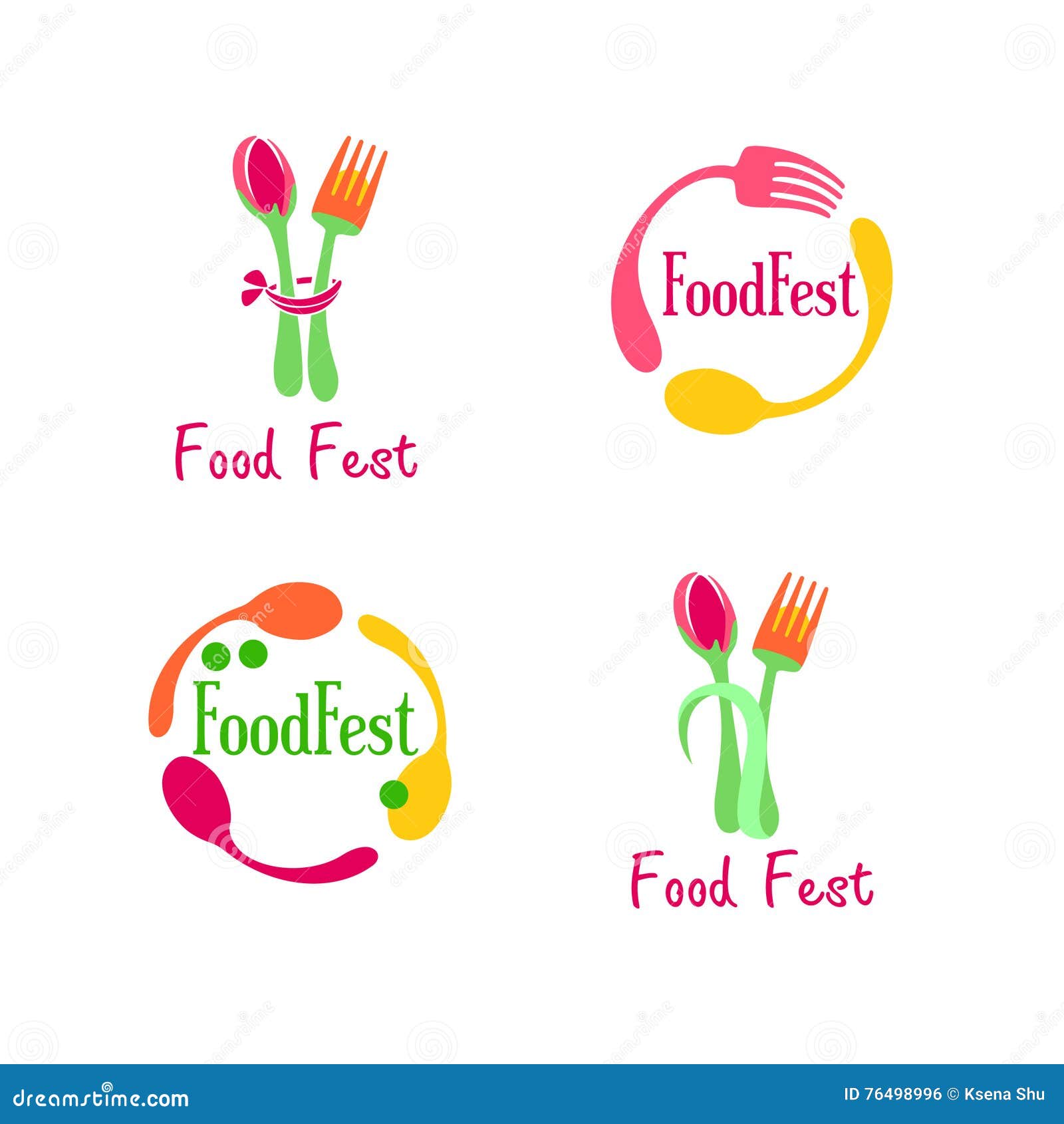 Four Concepts of Logotypes in Food Topic Stock Vector - Illustration of ...