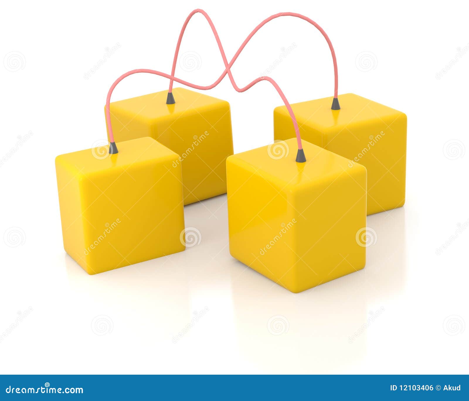 Four connected boxes stock illustration. Illustration of ideas - 12103406