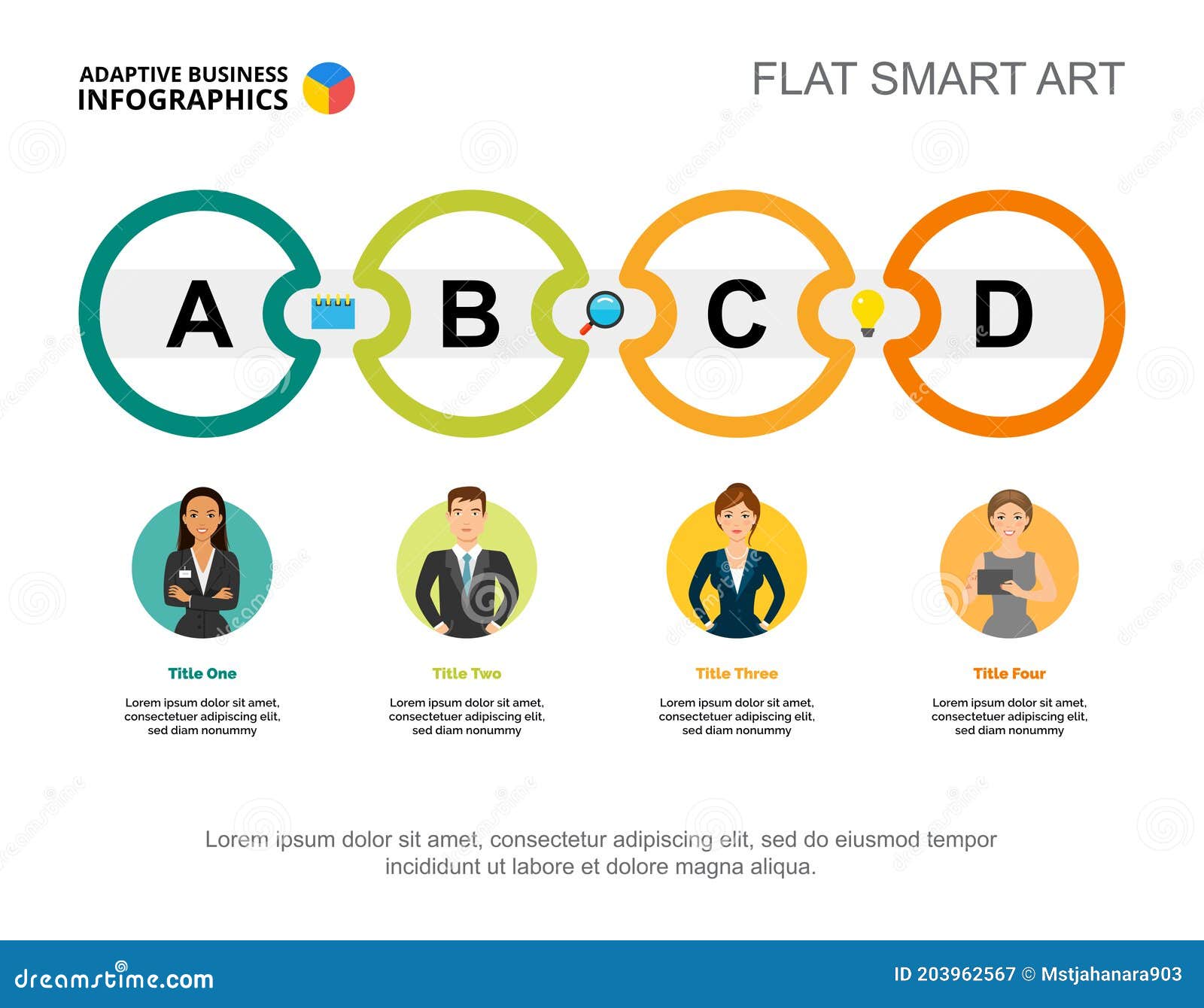 Four Connected Circles Process Chart Template for Presentation Stock ... Four Connected Circles Process Chart Template for Presentation Stock ...