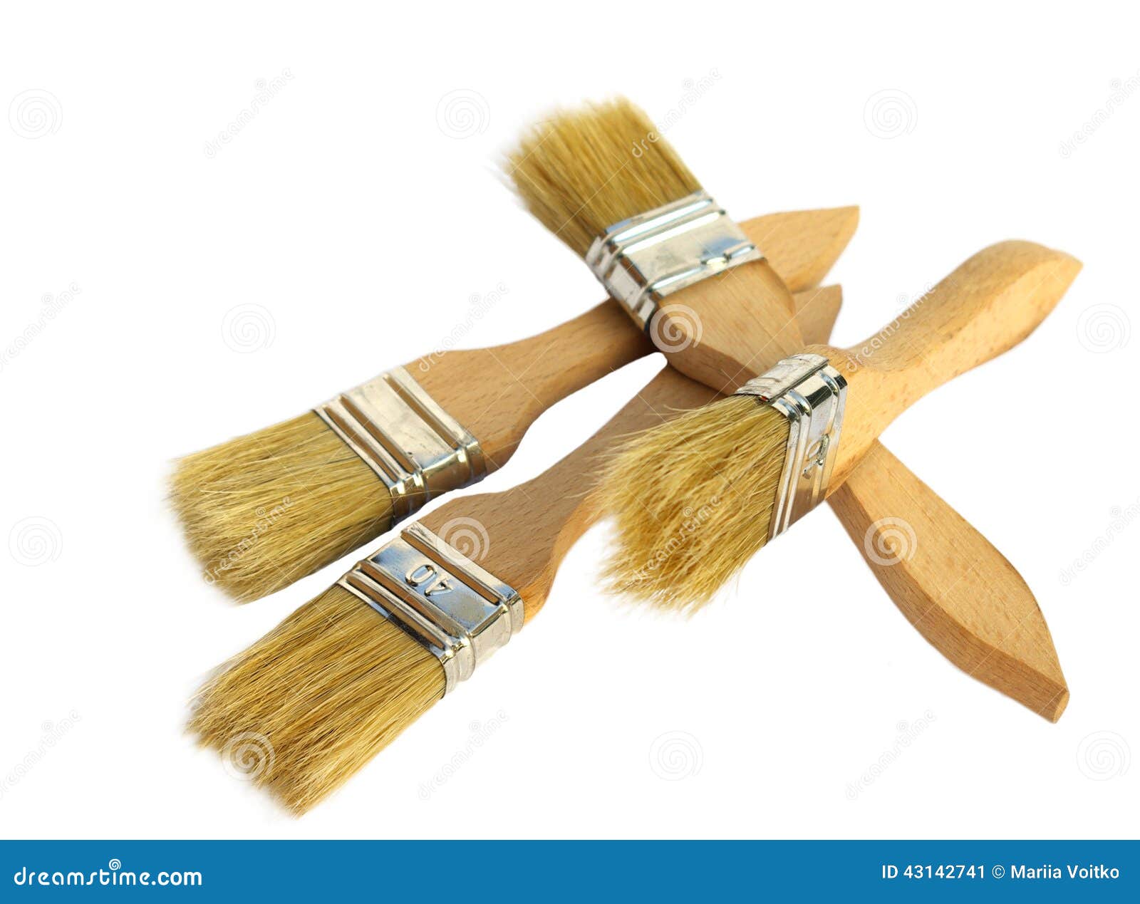 Four Construction Brushes for Painting Isolated Stock Image - Image of ...