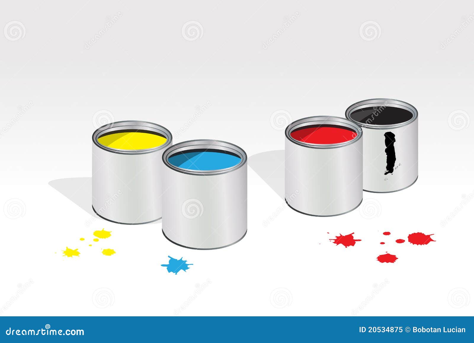 Four containers of paint stock vector. Illustration of housework - 20534875