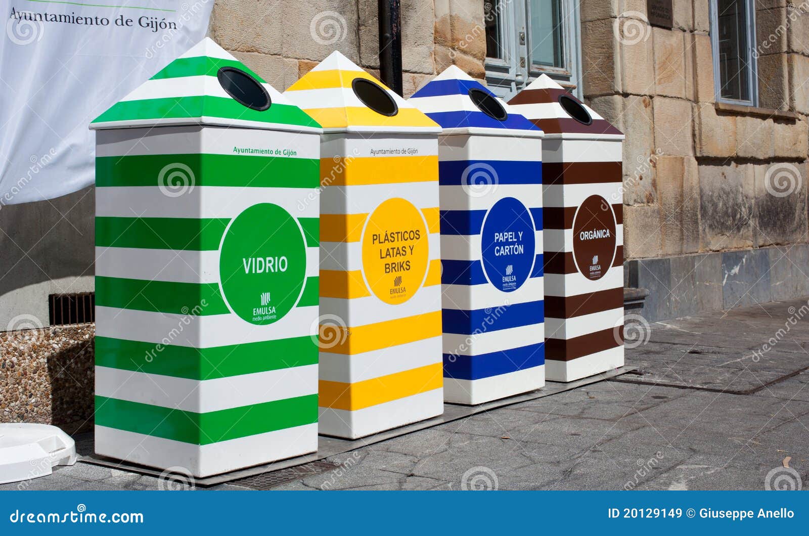 Four Containers for Recycling Stock Image - Image of paper, ecology ...