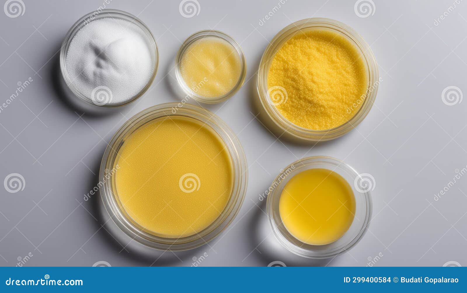 Four Containers of Yellow Substance Stock Illustration - Illustration ...