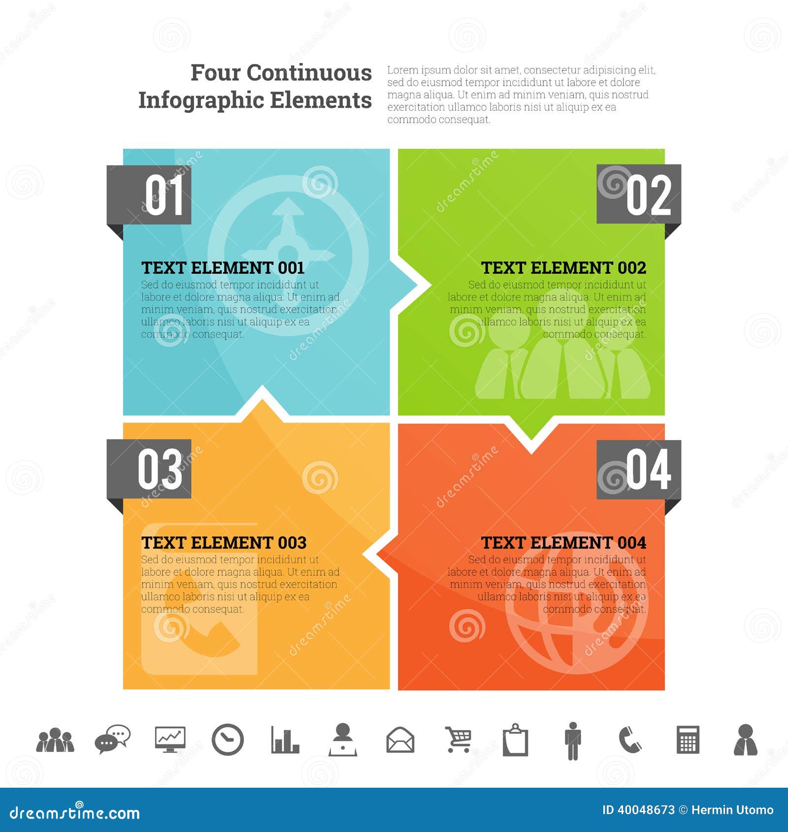 Four Continuous Infographic Elements Stock Vector - Illustration of ...