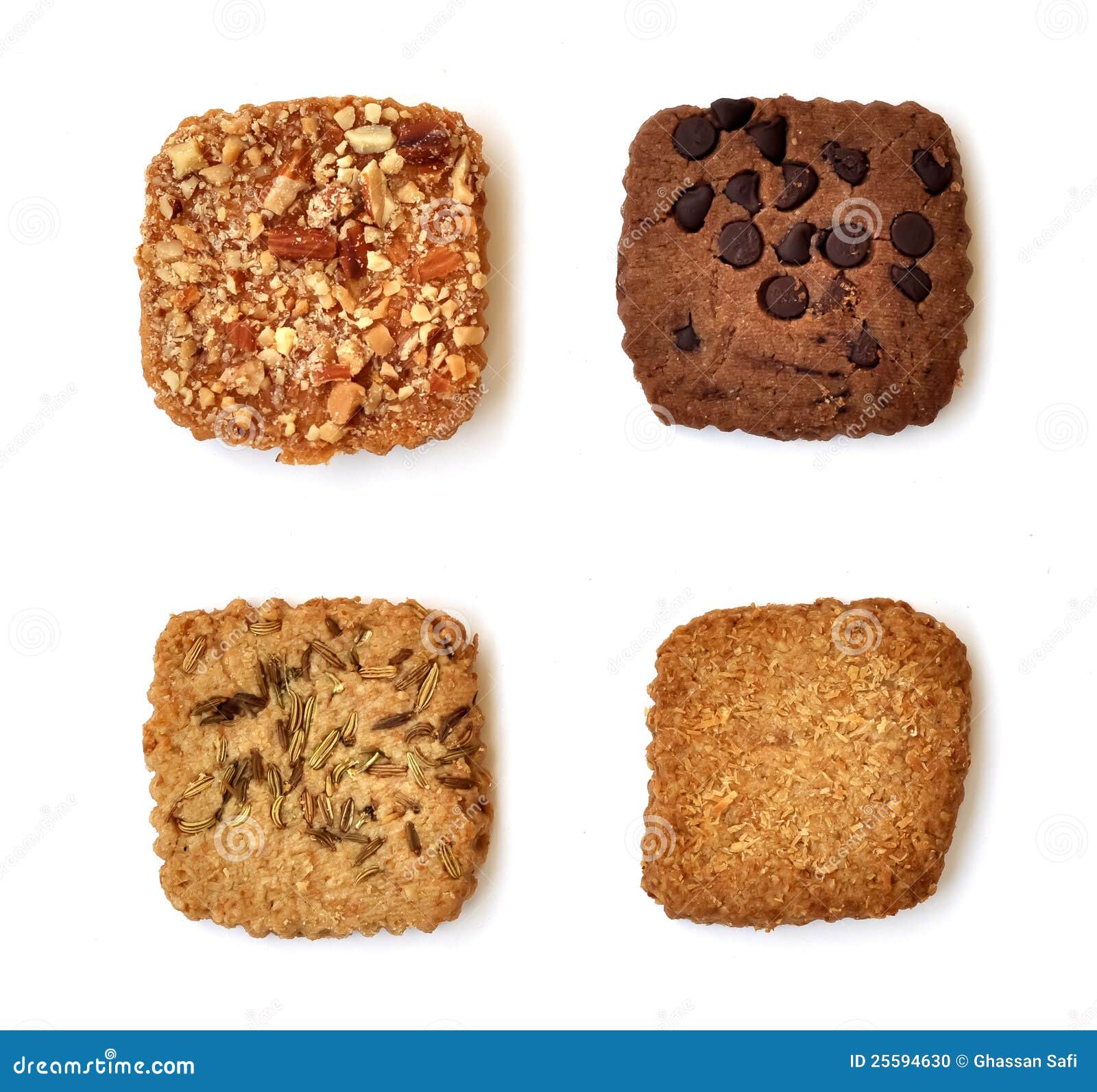 Four cookies stock photo. Image of four, morning, nutritious - 25594630