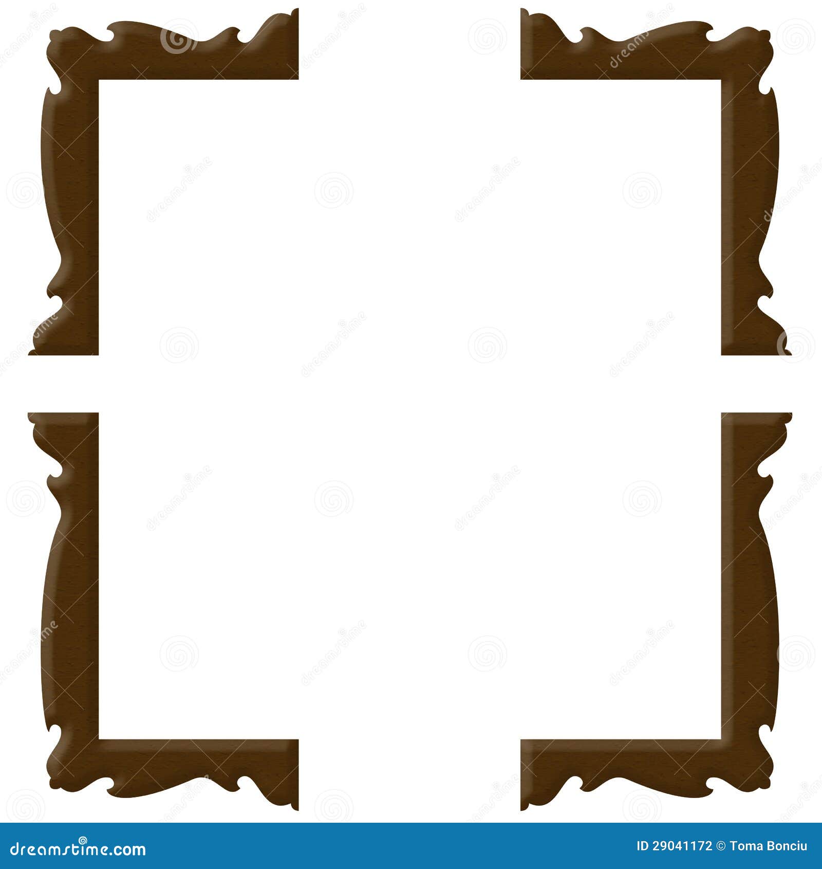 Four Corner Frame on White Background Stock Illustration - Illustration ...