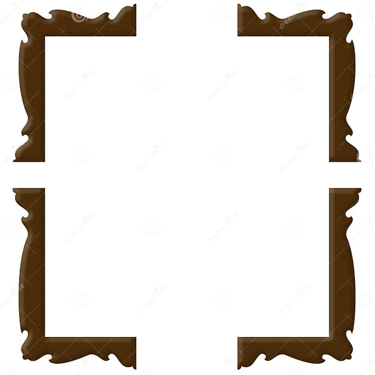 Four Corner Frame on White Background Stock Illustration - Illustration ...