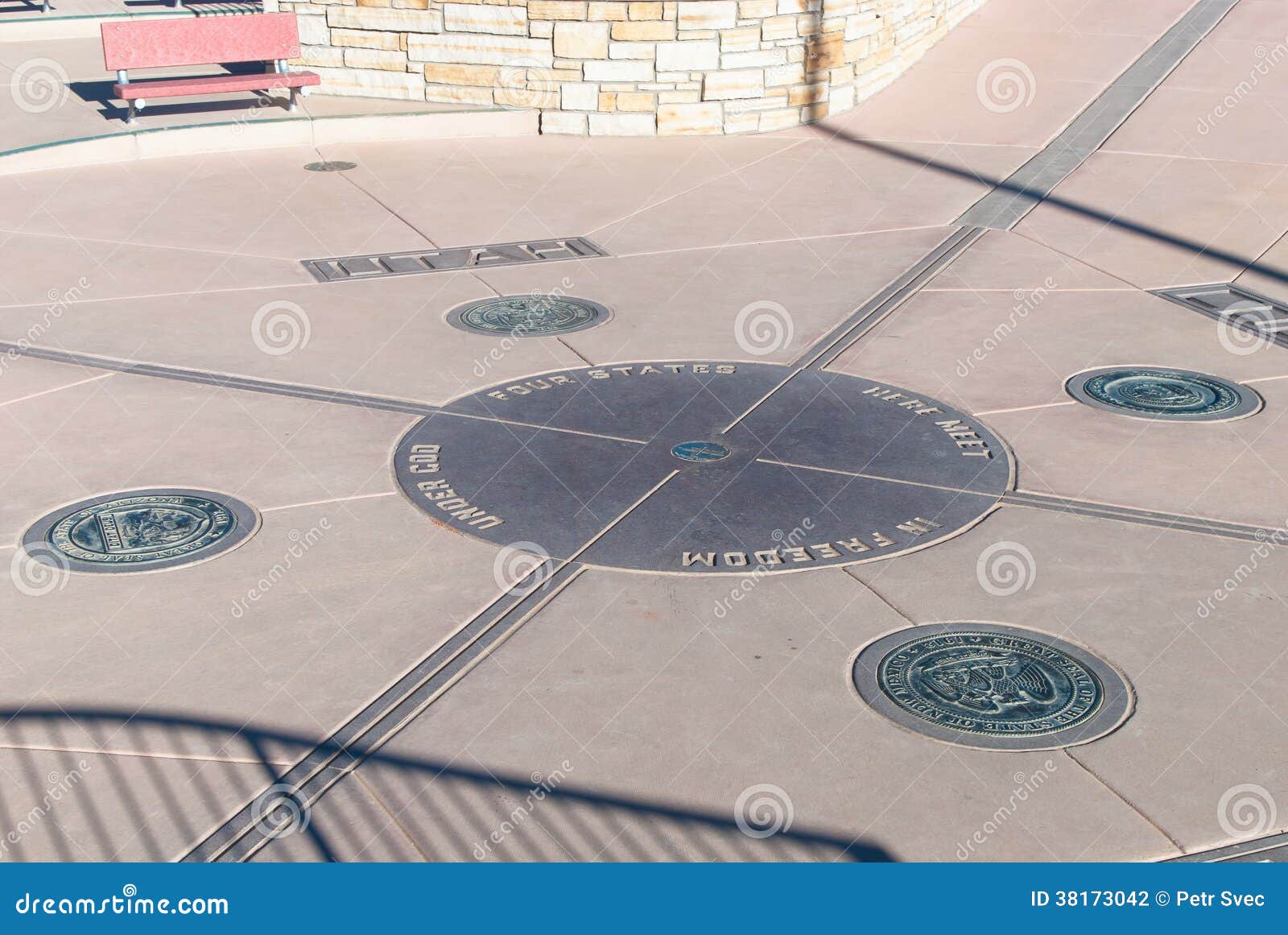 Four Corners Border Marker stock photo. Image of landmark - 38173042
