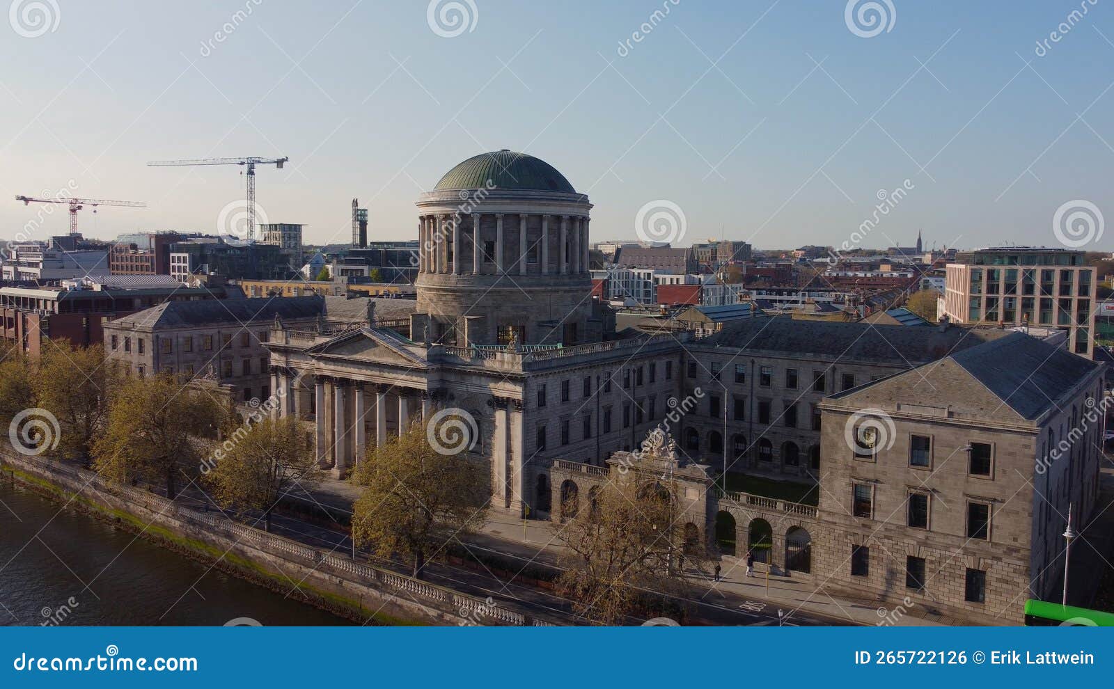Four Courts in Dublin - Aerial View Stock Photo - Image of water ...